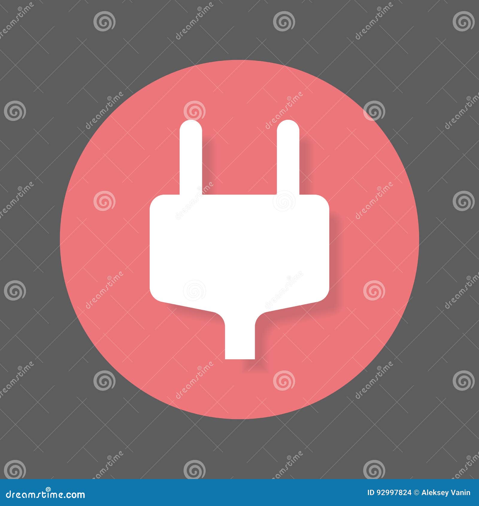 AC Power Plug Flat Icon. Round Colorful Button, Circular Vector Sign ...