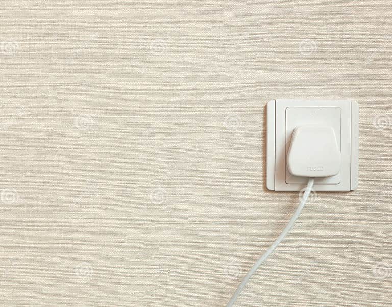 AC Power Plug in Wall Socket Stock Image - Image of plug, connector ...