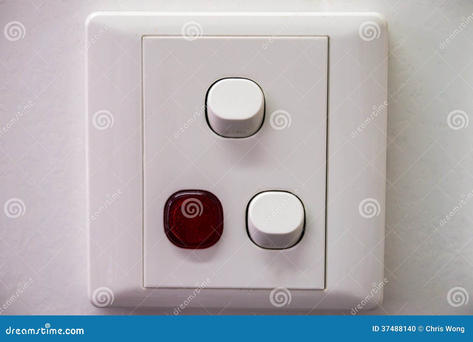 AC Power Switch on a wall stock photo. Image of current - 37488140