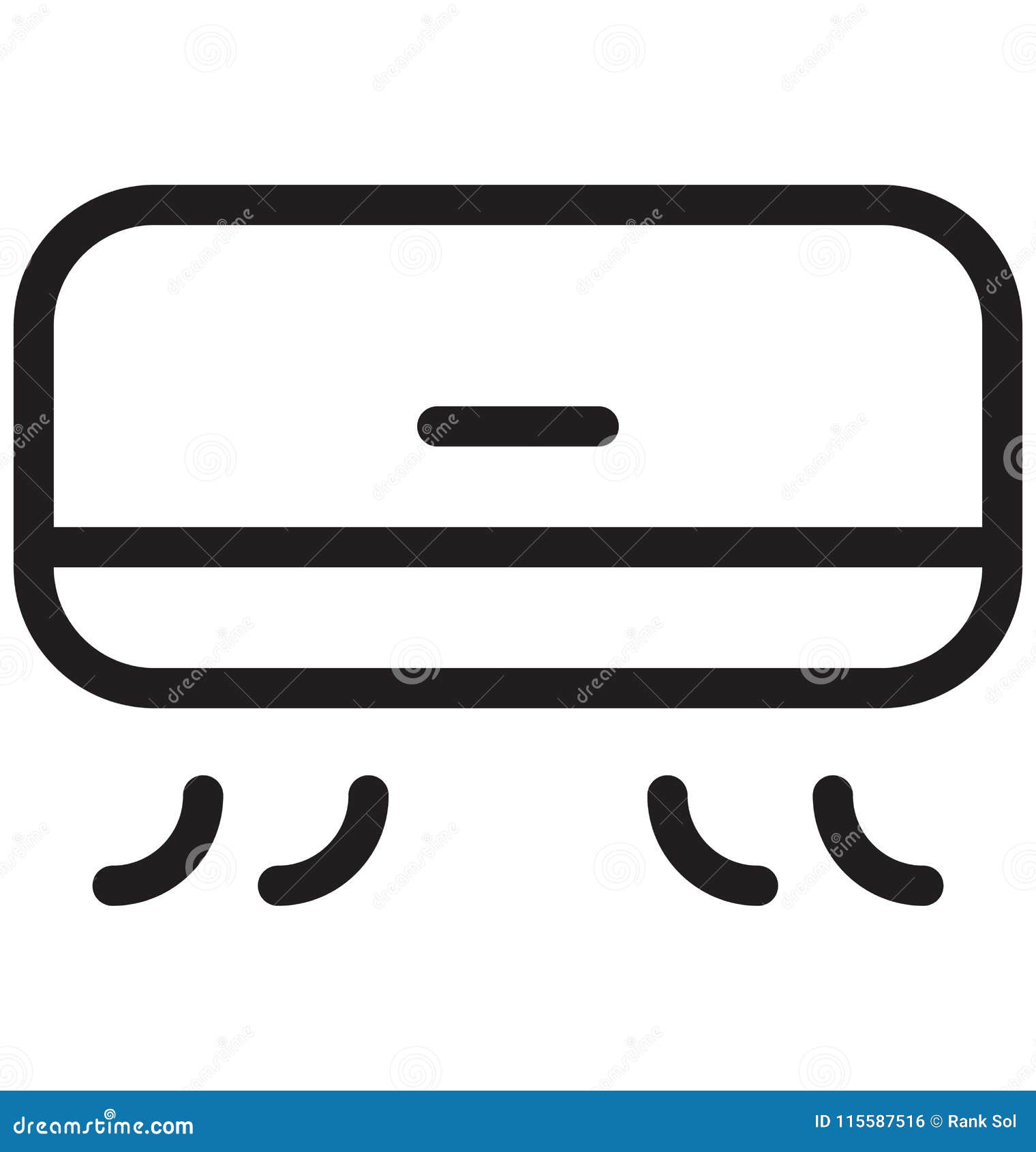 Ac Single Line Vector Illustration Stock Vector - Illustration of ...