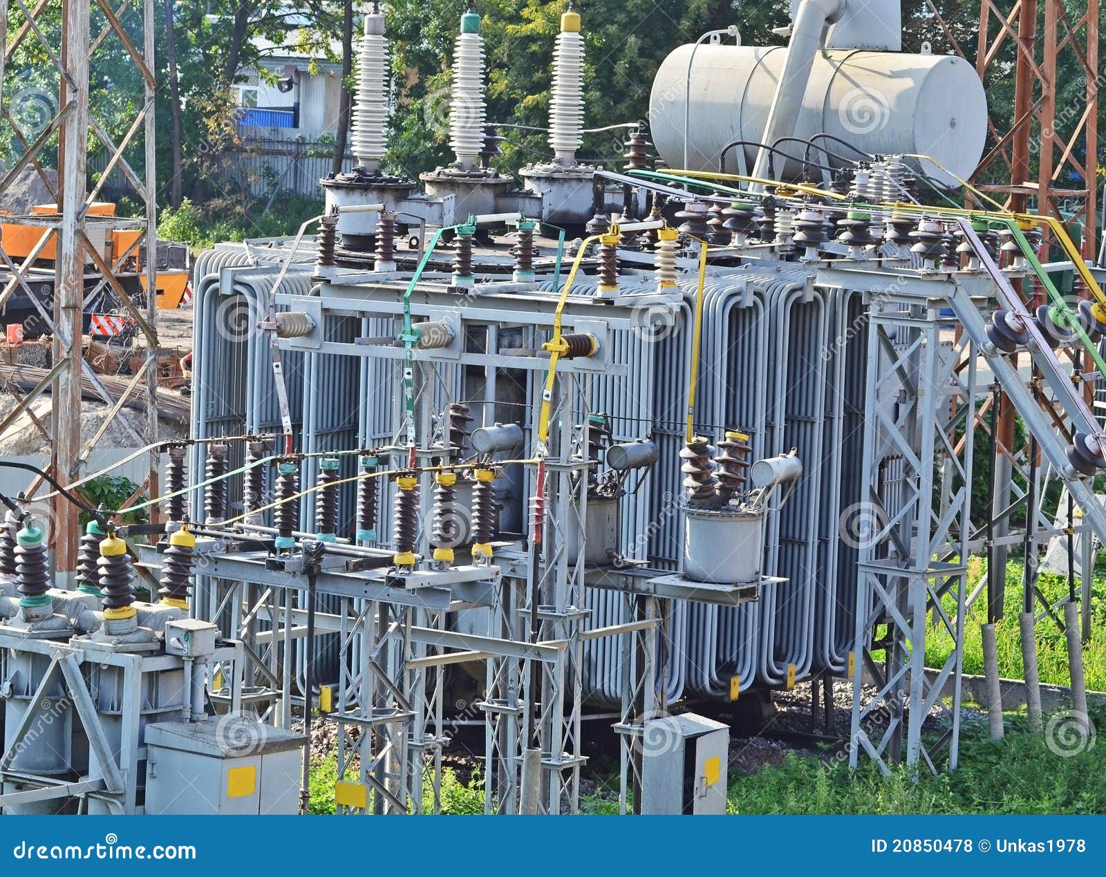 AC substation high voltage stock photo. Image of iron - 20850478