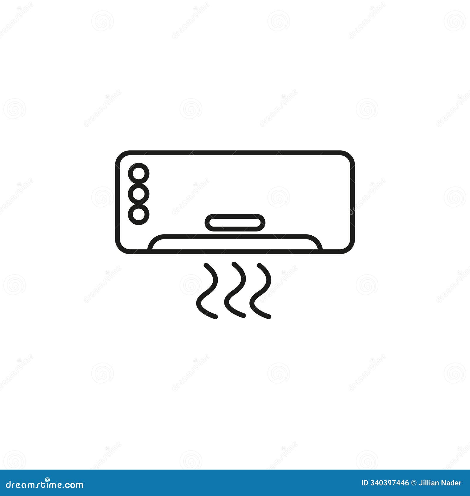 AC UNIT ICON Flat Line Symbol Set Stock Illustration - Illustration of ...