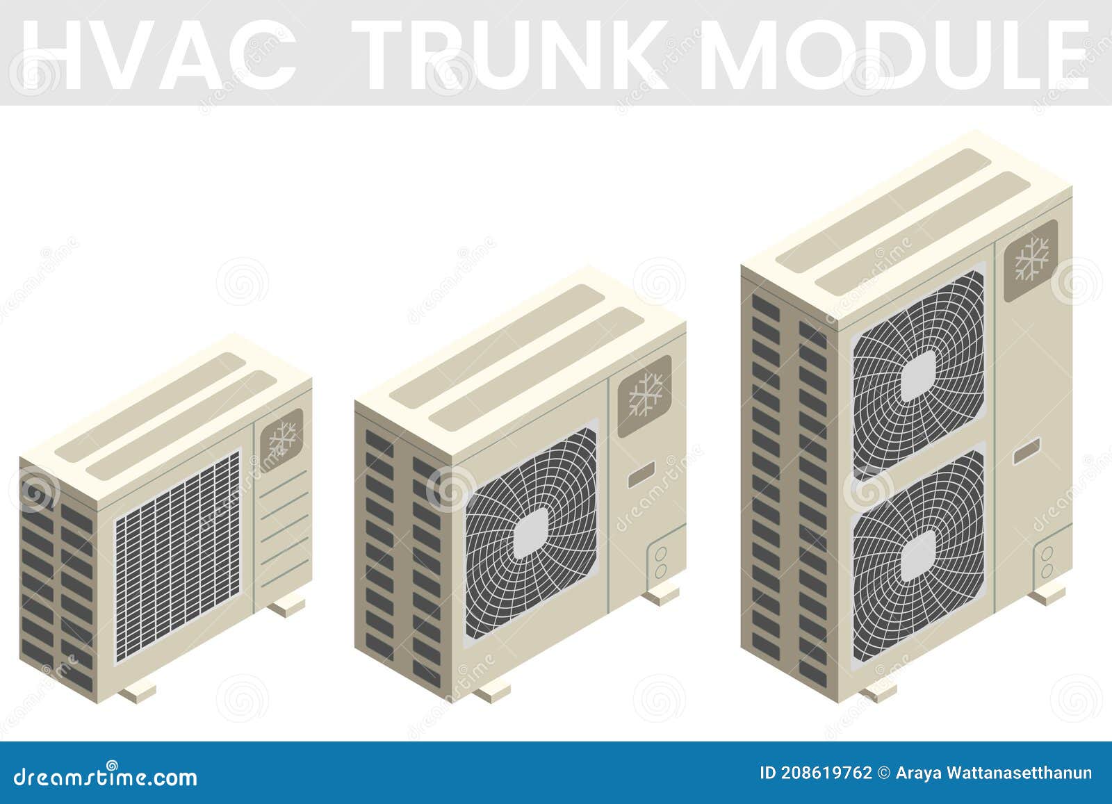 Vector Isometric HVAC Trunk Module Stock Vector - Illustration of ...