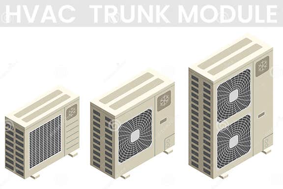 Vector Isometric HVAC Trunk Module Stock Vector - Illustration of ...