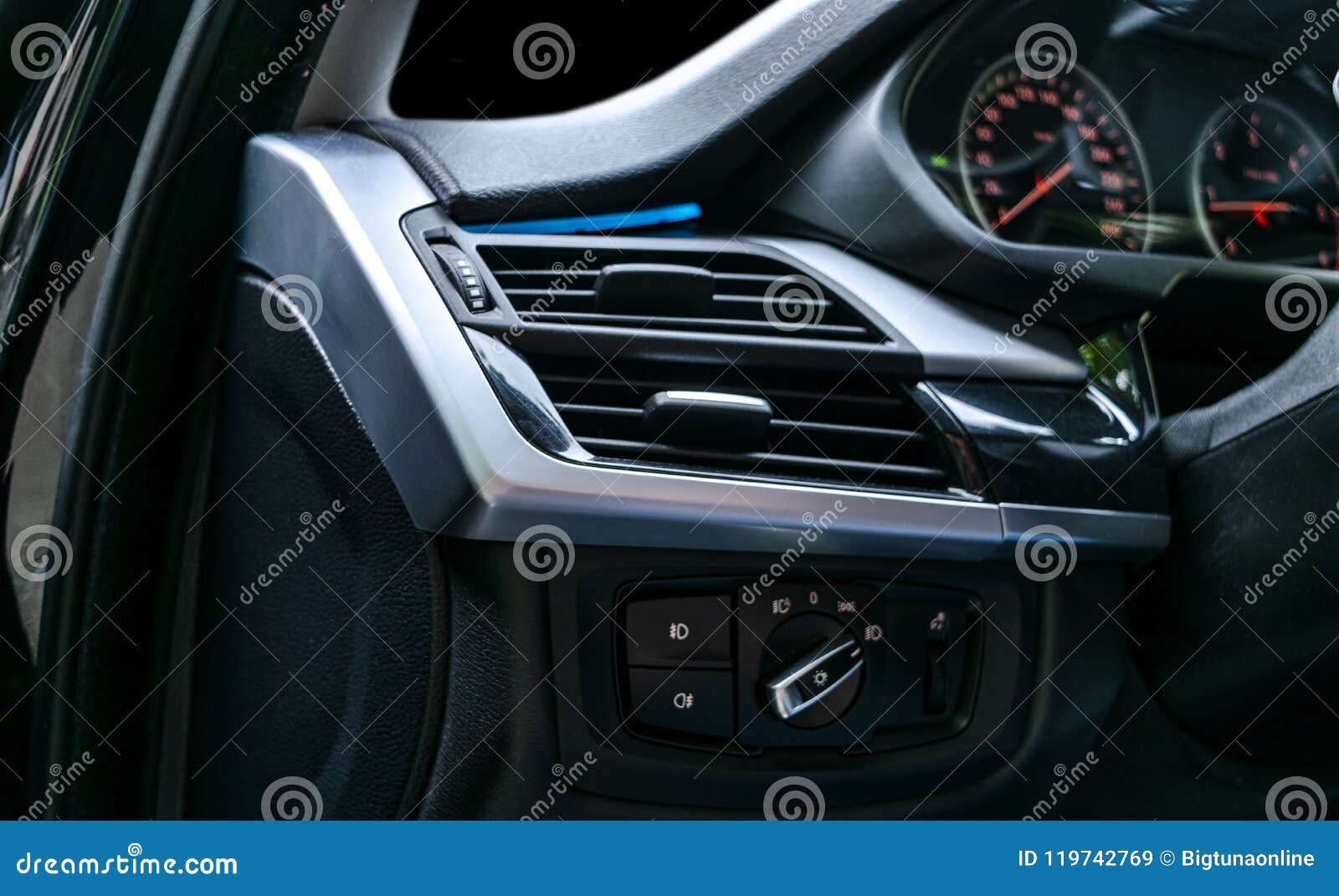 AC Ventilation Deck In Luxury Modern Car Interior. Modern Car InAC ...