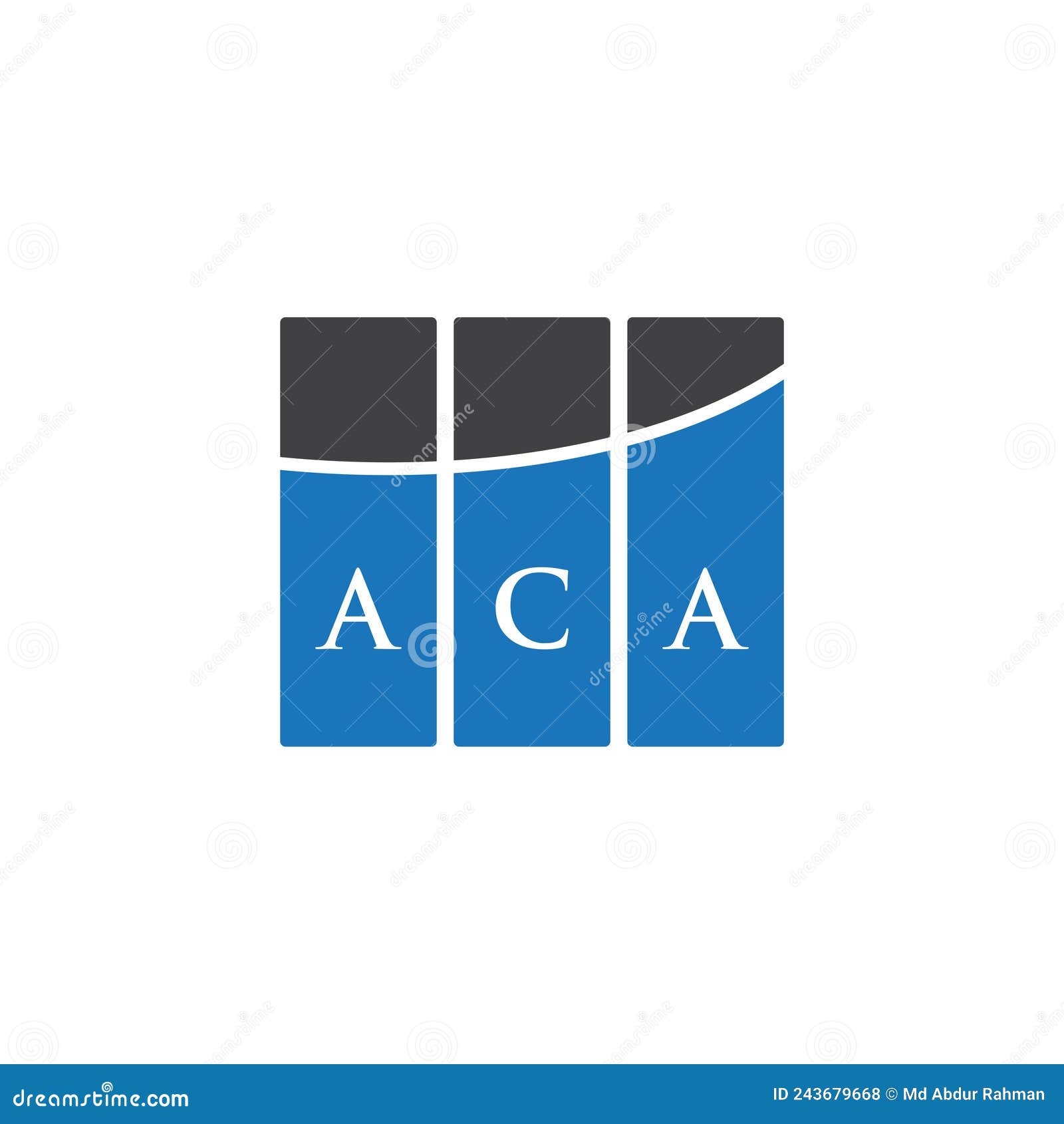 ACA Letter Logo Design on Black Background. ACA Creative Initials ...