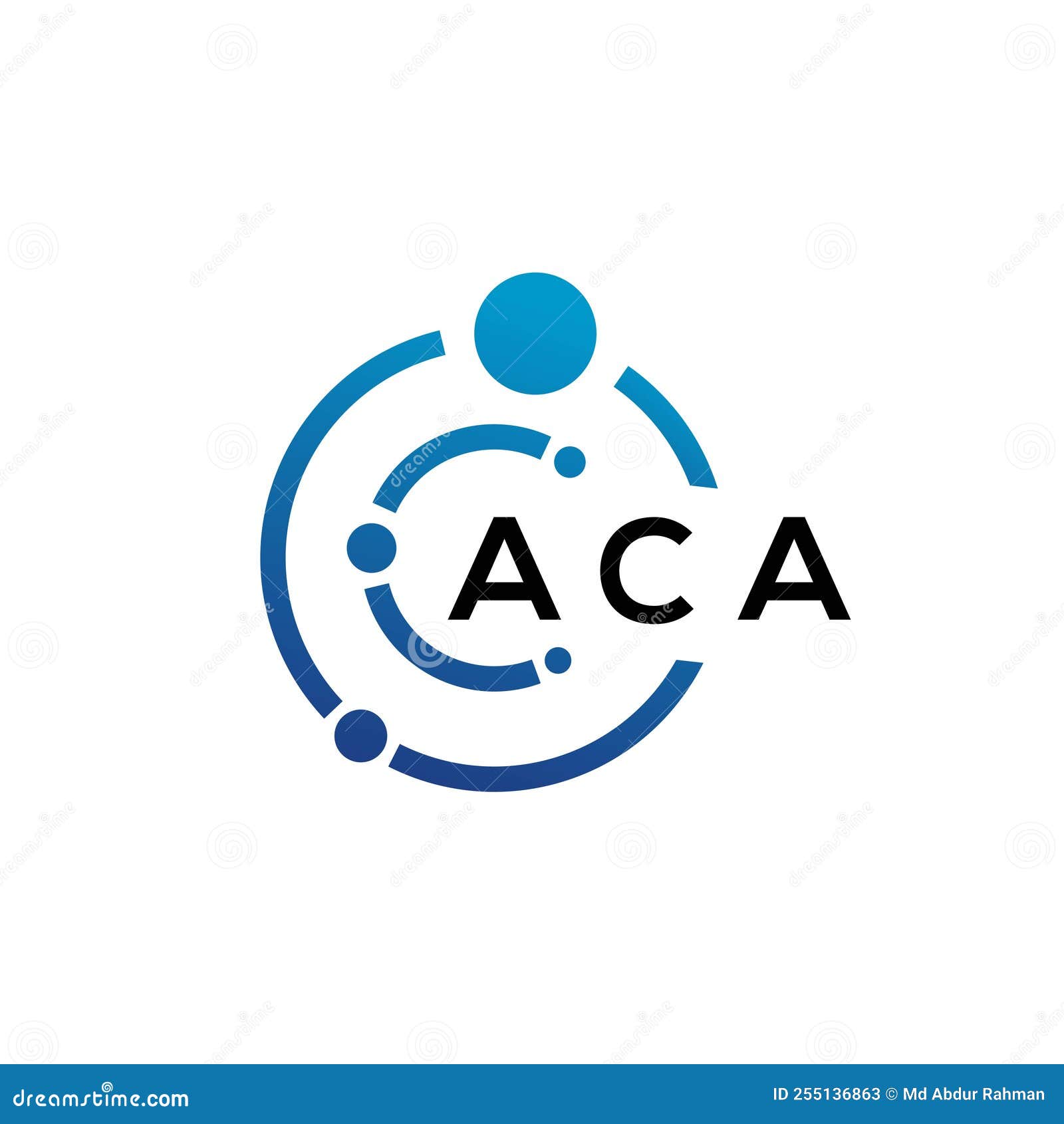 ACA Letter Logo Design On Black Background. ACA Creative Initials ...