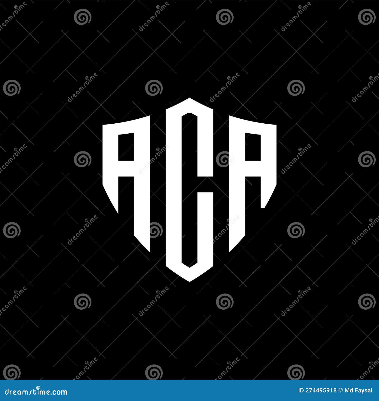Aca Shield Abstract Monogram Letter Mark Vector Logo Stock Vector ...