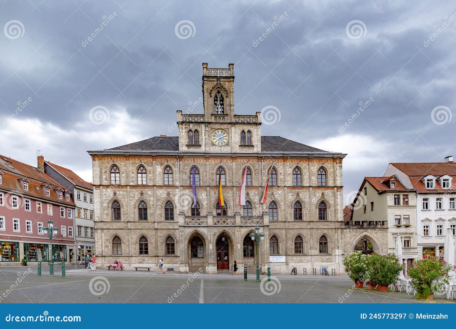 Acade of Famous Town Hall in Weimar, Germany Editorial Photography ...