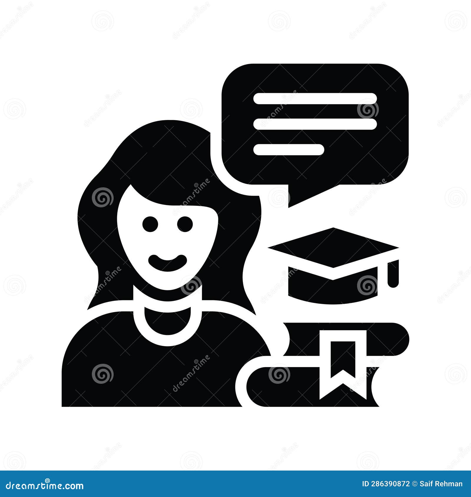 Academic Adviser Vector Solid Icon Style Illustration. EPS 10 File ...