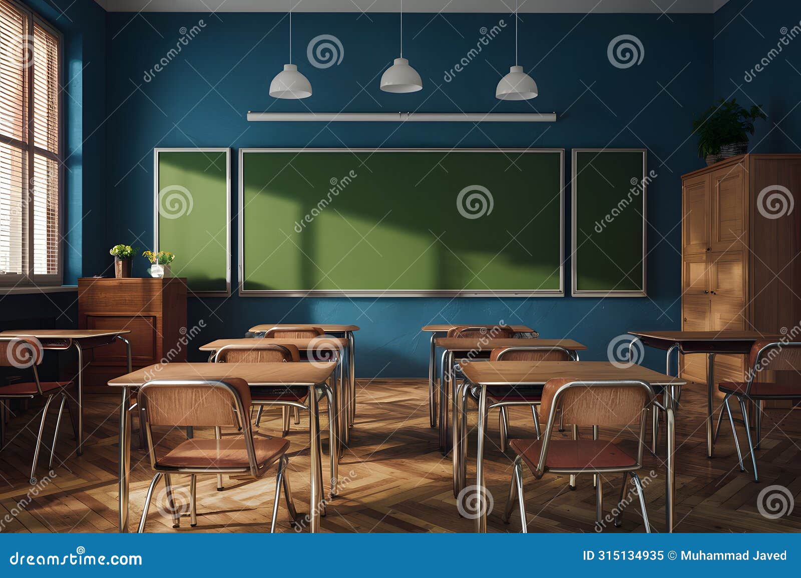 Academic Atmosphere Classroom Scene Sets the Stage for Learning Stock ...
