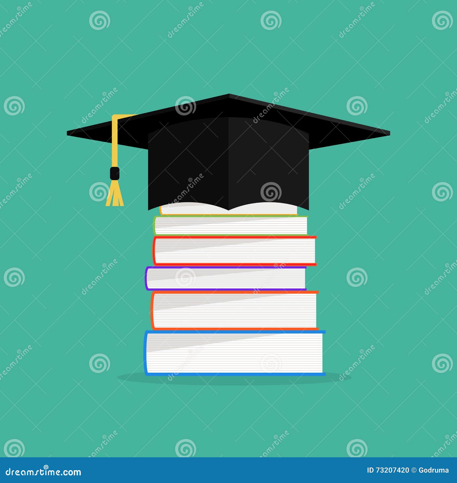 Academic Books with Hat on they. Graduation Cap with Books Concept ...