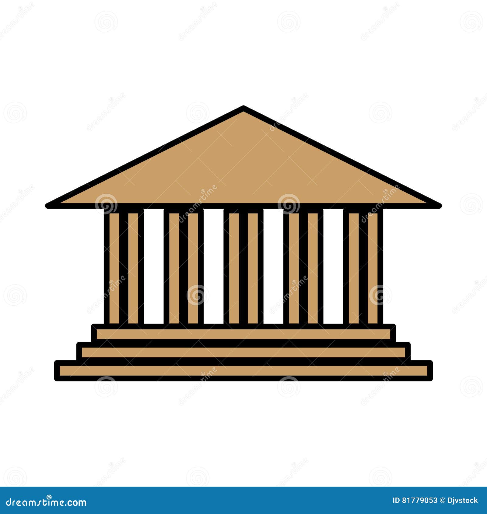 Academic building icon stock vector. Illustration of bachelor - 81779053