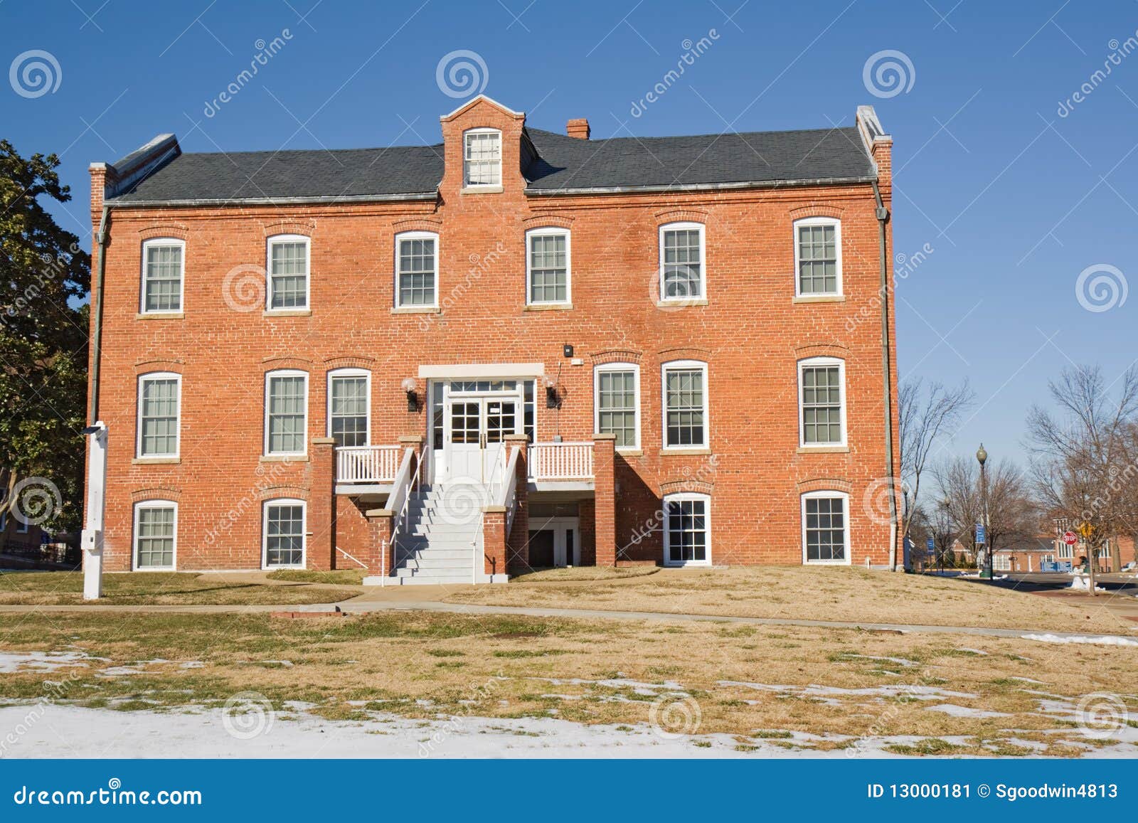 Academic Building on a University Campus in Winter Stock Image - Image ...