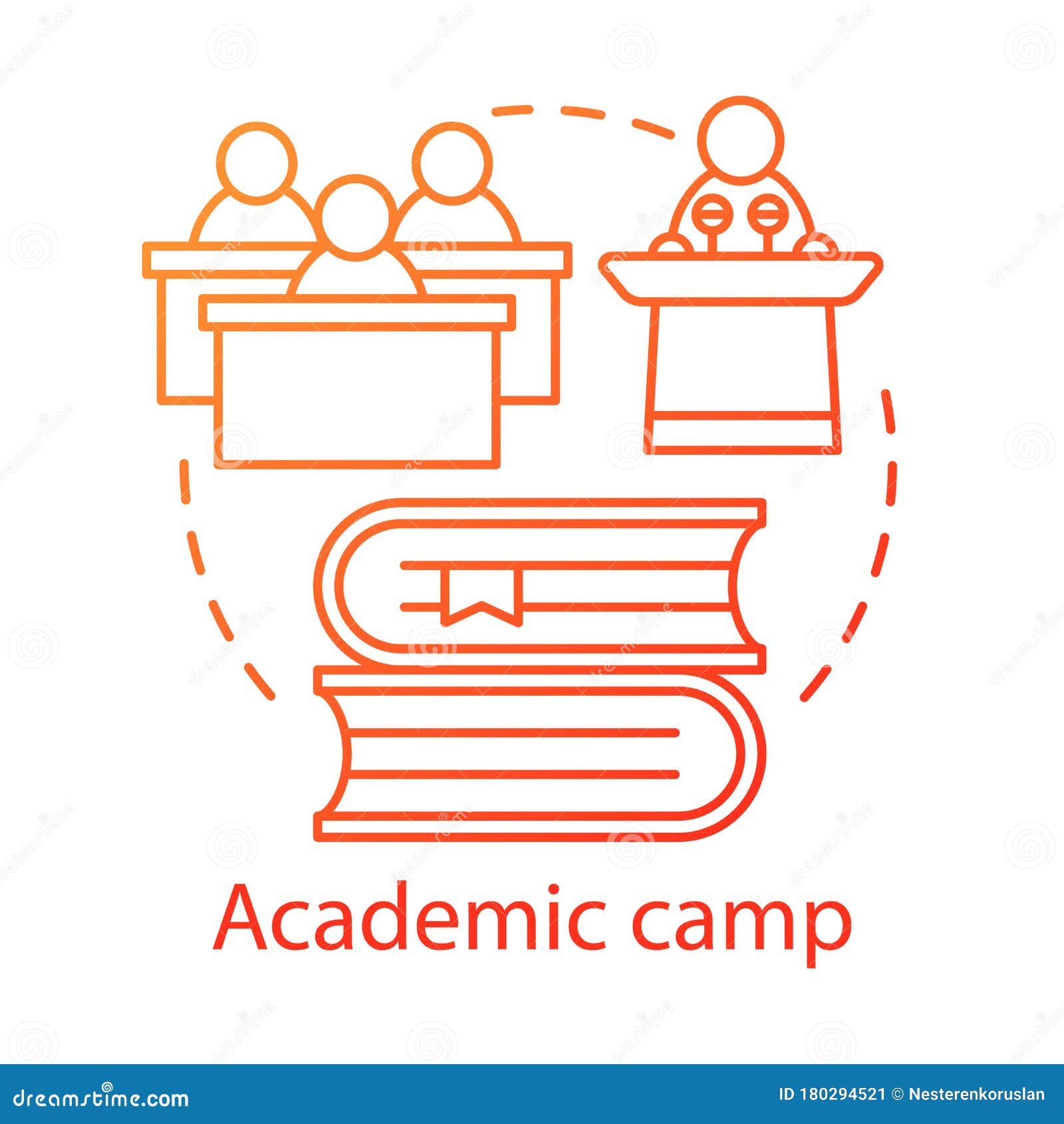 Academic Camp Concept Icon. Knowledge, Educational Club, Community Thin ...