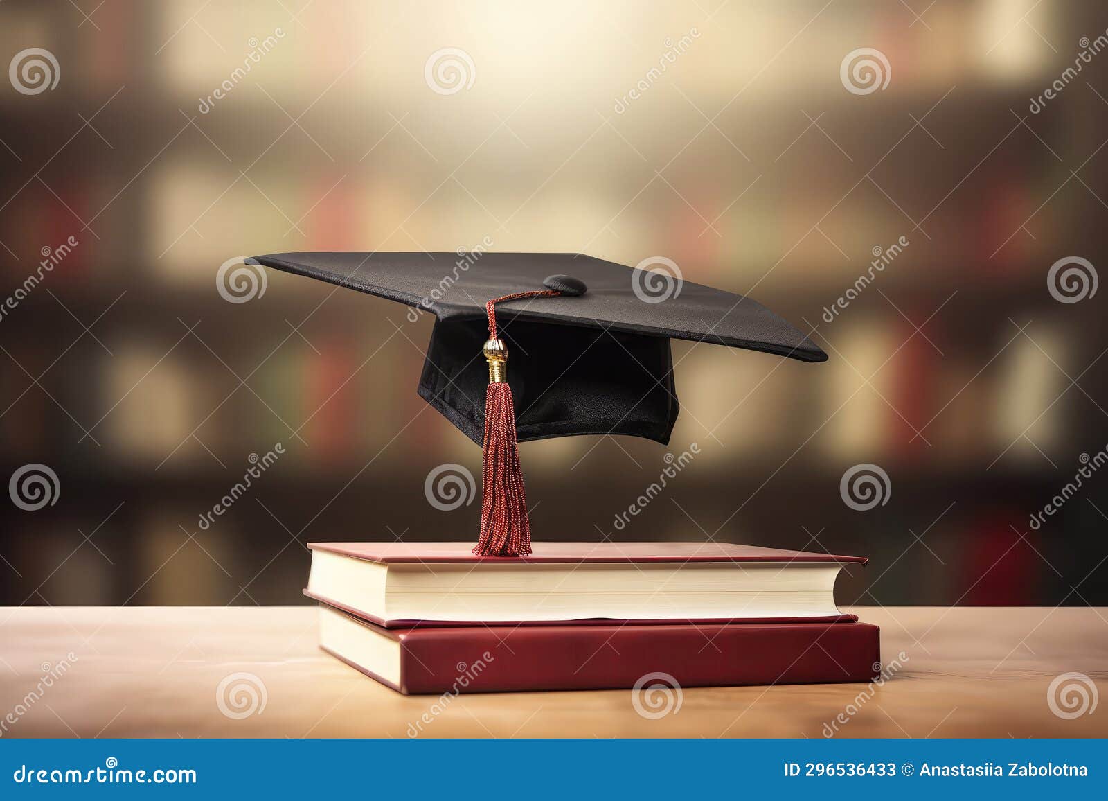 Academic Cap Floating Above Graduation Certificate. Generative AI Stock ...