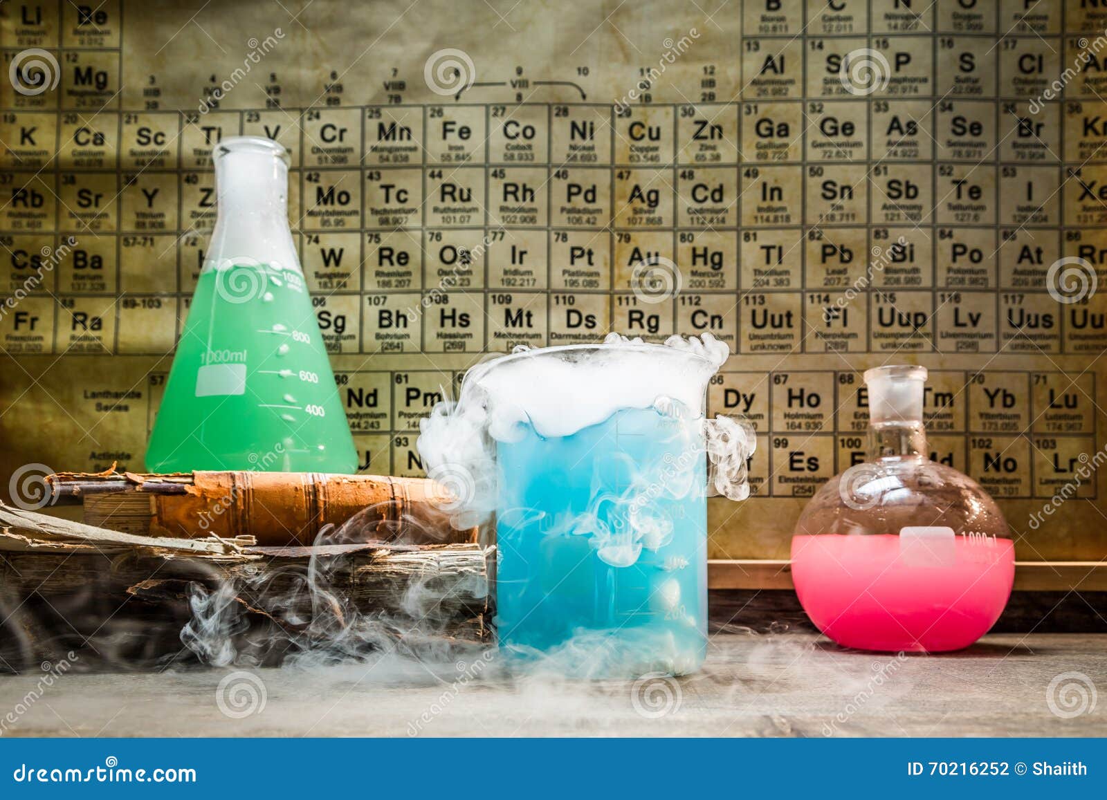 Academic Chemical Lab with Periodic Table of Elements Stock Photo ...