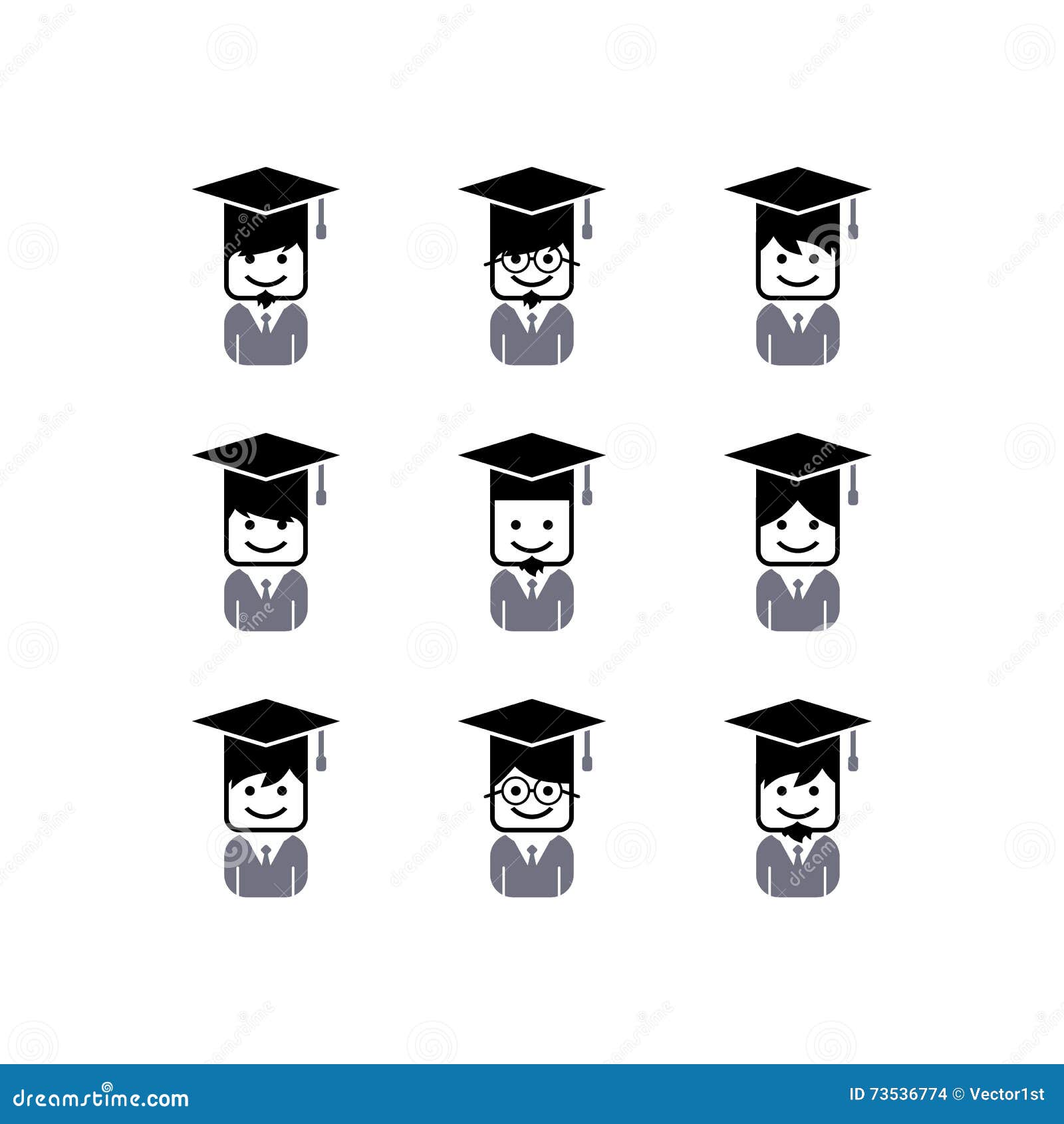 Academic College Student Avatar Stock Vector - Illustration of icon ...
