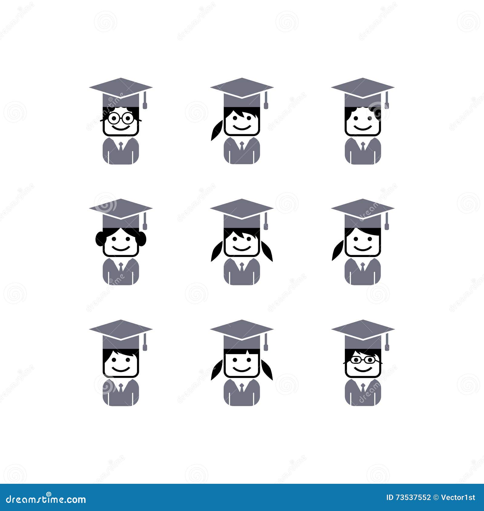 Academic College Student Avatar Stock Vector - Illustration of head ...