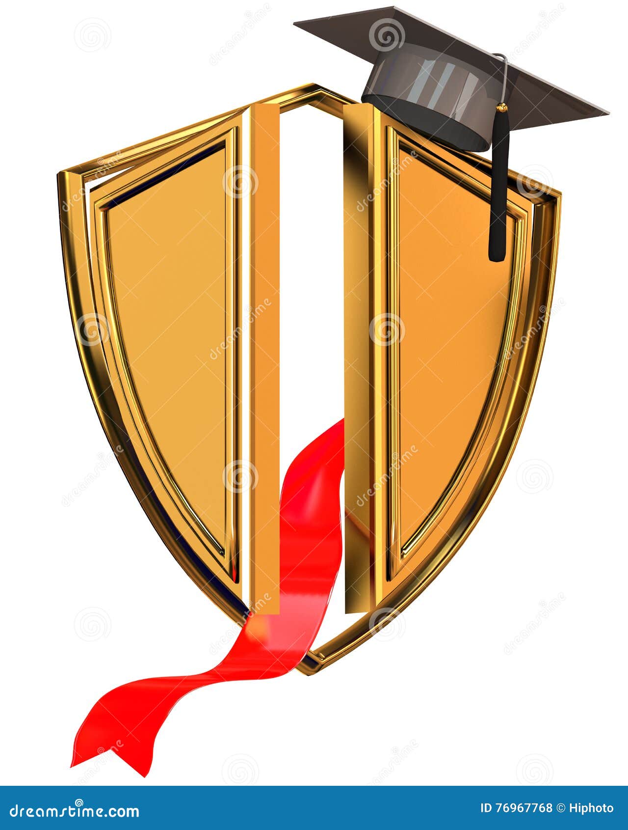 Academic Educational Shield with Square Academic Cap Stock Illustration ...