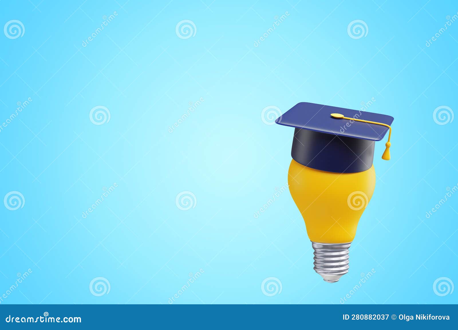 Academic Graduation Cap on a Light Bulb. Stock Illustration ...