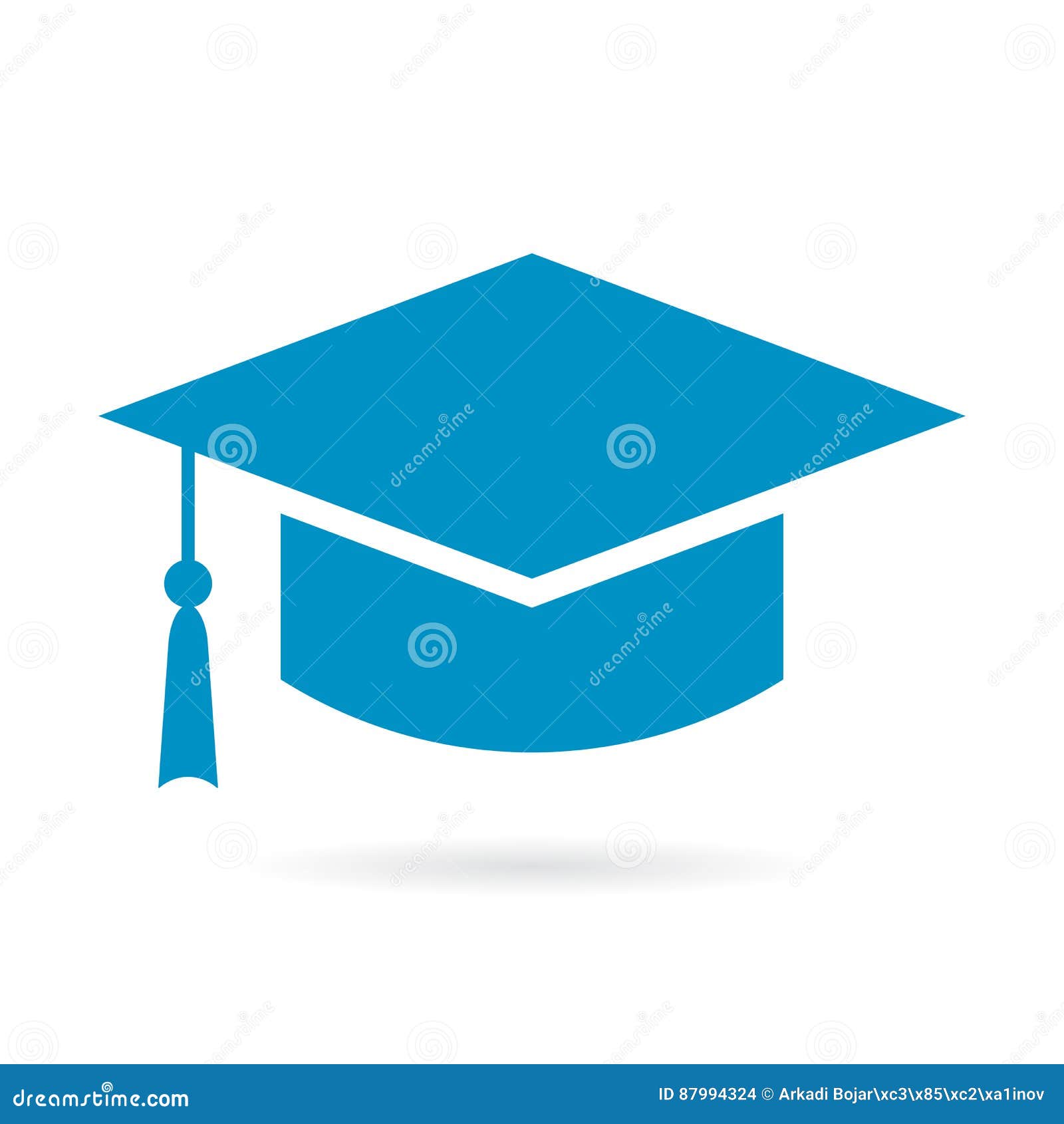 Academic Graduation Icon With Dark Graduation Cap, Green Laurel Wreath ...
