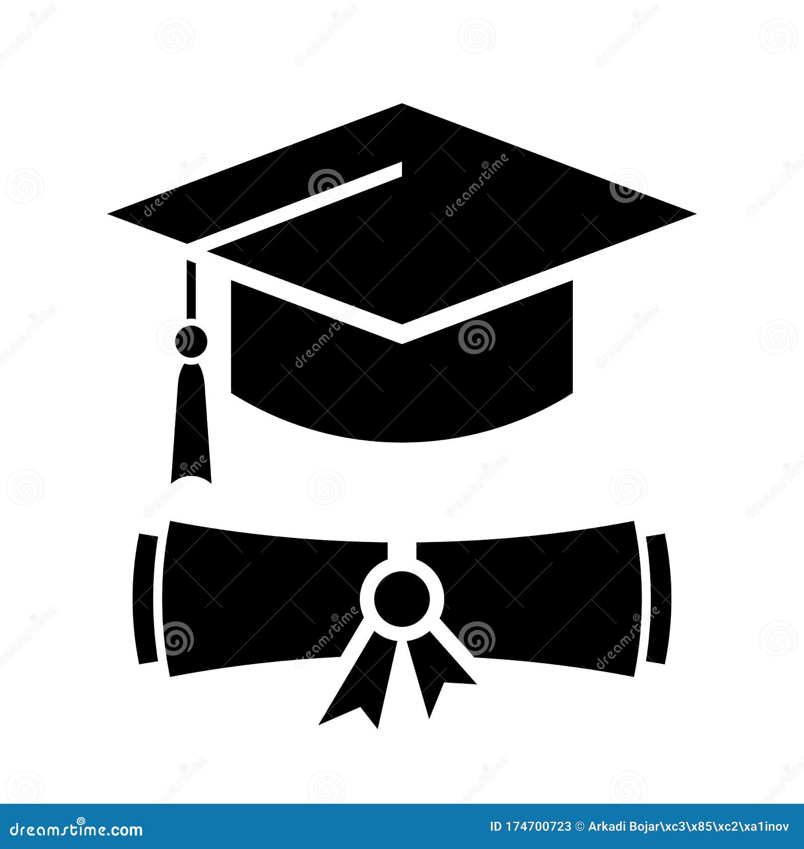 Academic Graduation Vector Icon Stock Vector - Illustration of academy ...