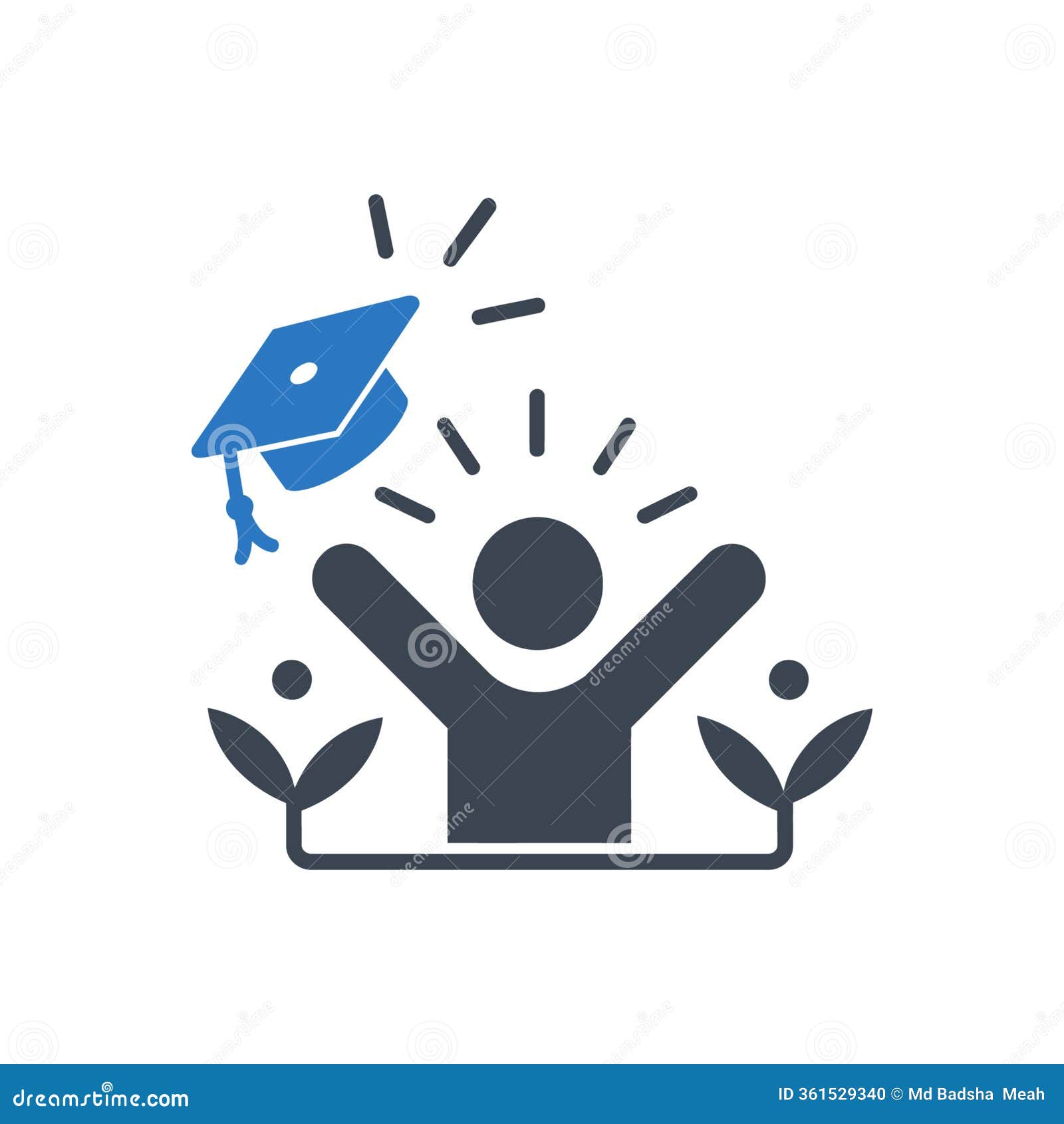 Academic Growth Icon stock illustration. Illustration of student ...
