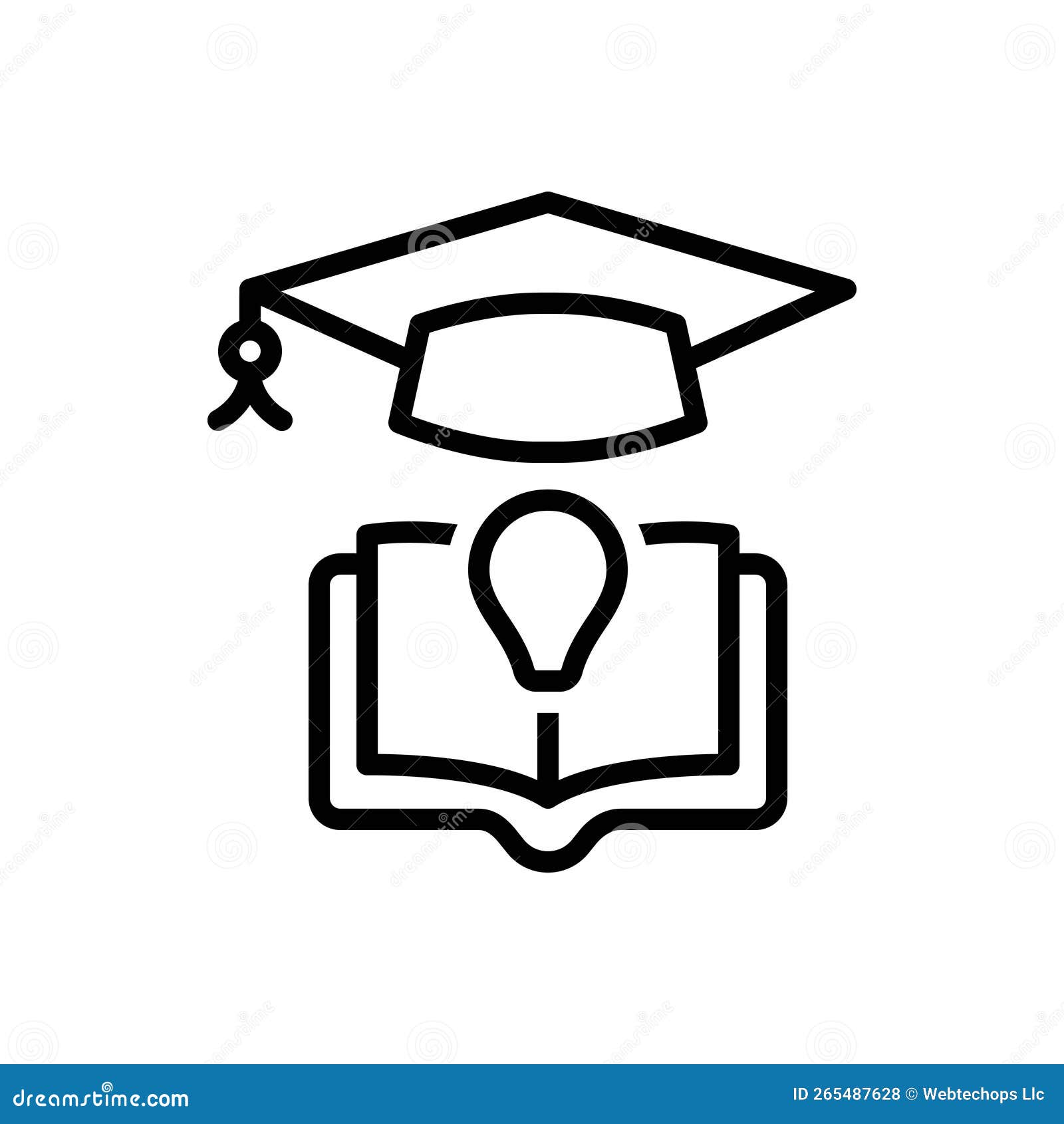 Black Line Icon for Academic, Cap and Graduate Stock Vector ...
