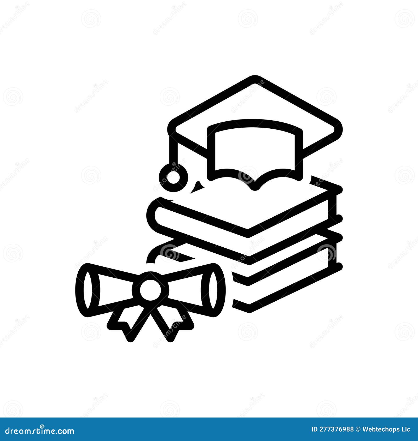 Black Line Icon for Academic, Educational and Book Stock Illustration ...