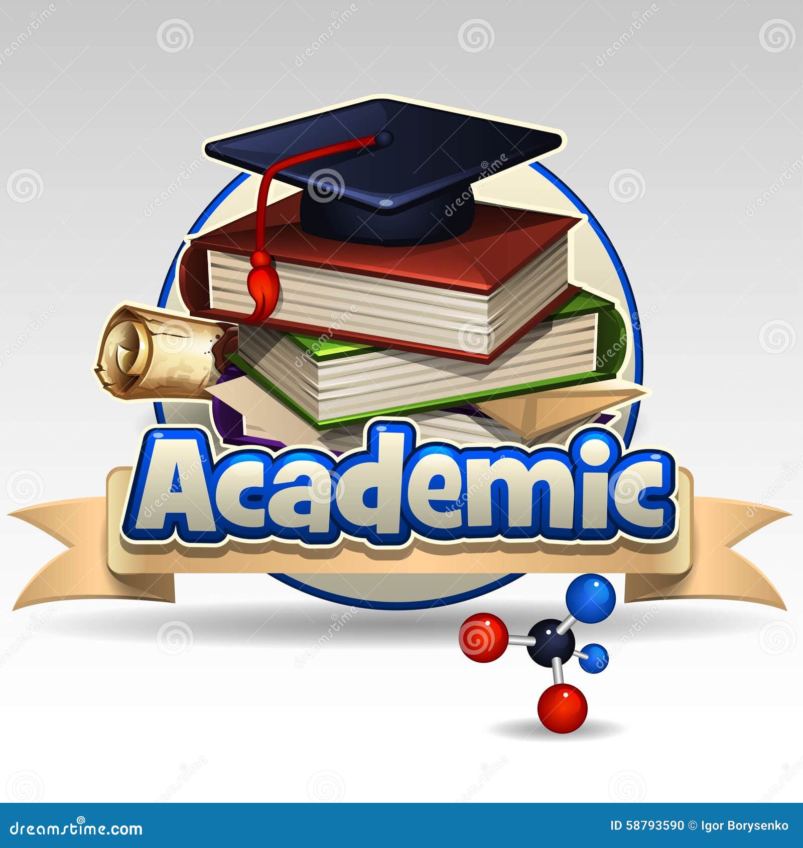 Academic icon stock vector. Illustration of pencil, academic - 58793590