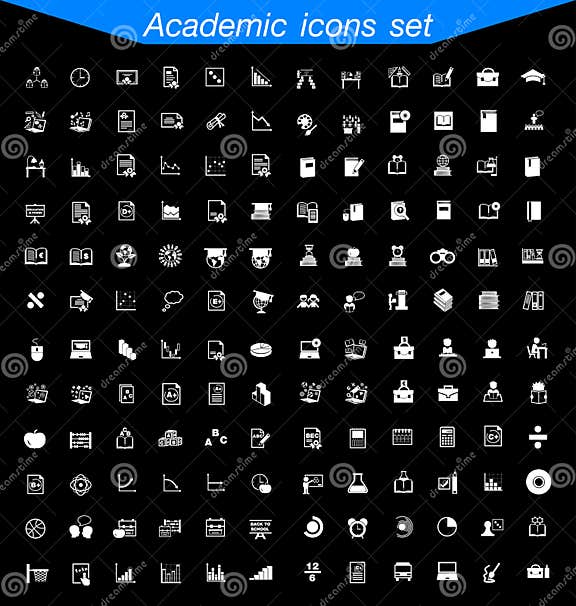 Academic icon set stock vector. Illustration of graduation - 64609860