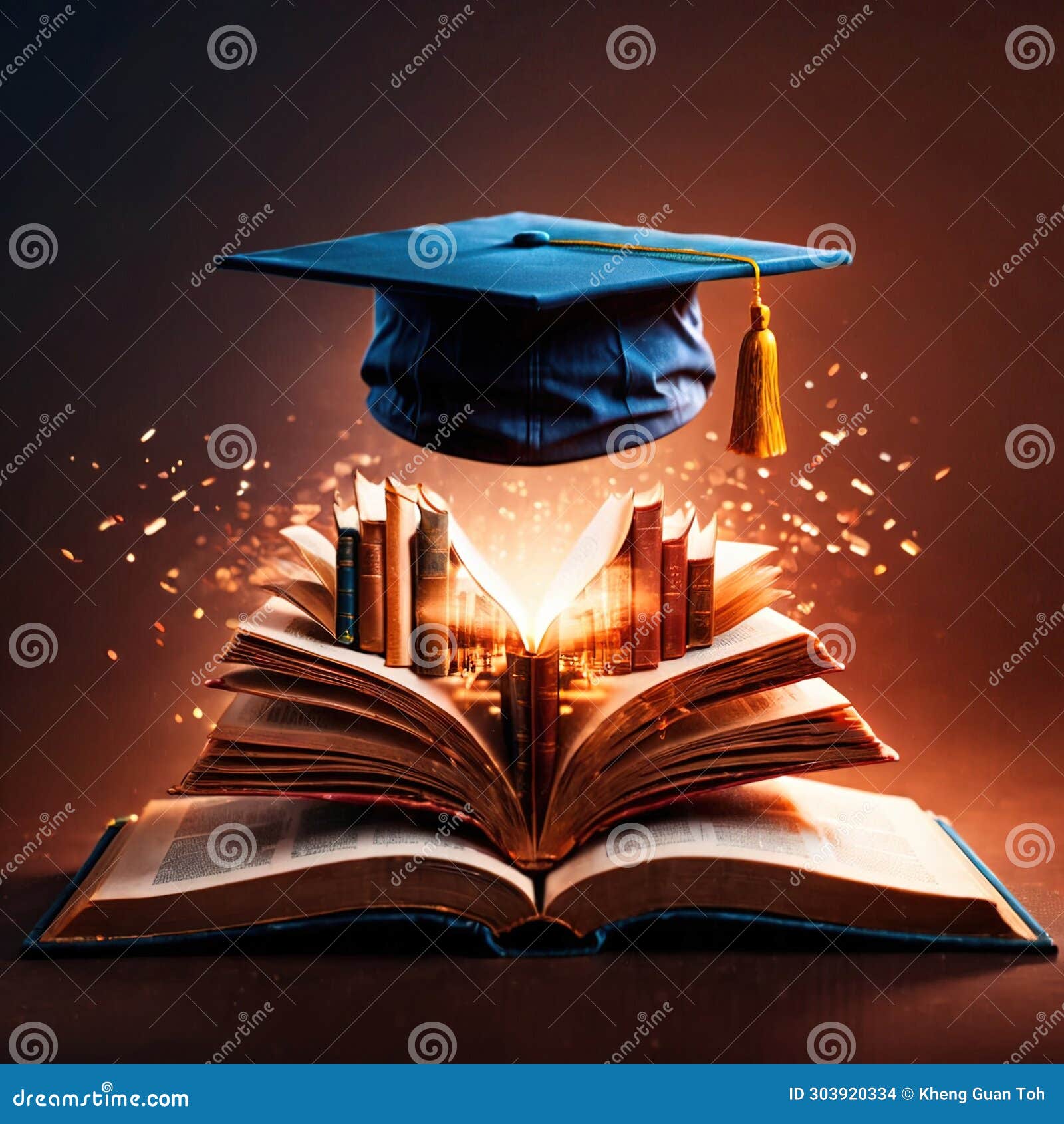 Academic Learning Concept Digital Collage Illustration with Graduate ...