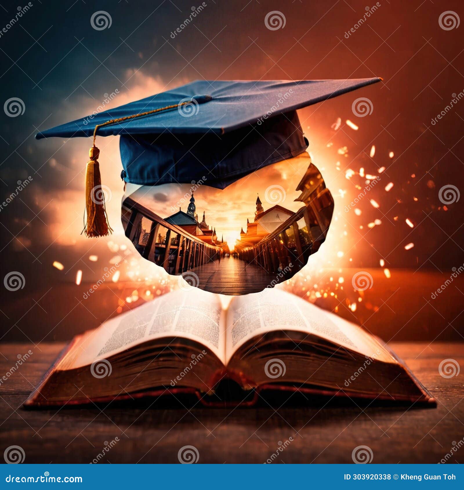 Academic Learning Concept Digital Collage Illustration with Graduate ... Academic Learning Concept Digital Collage Illustration with Graduate ...