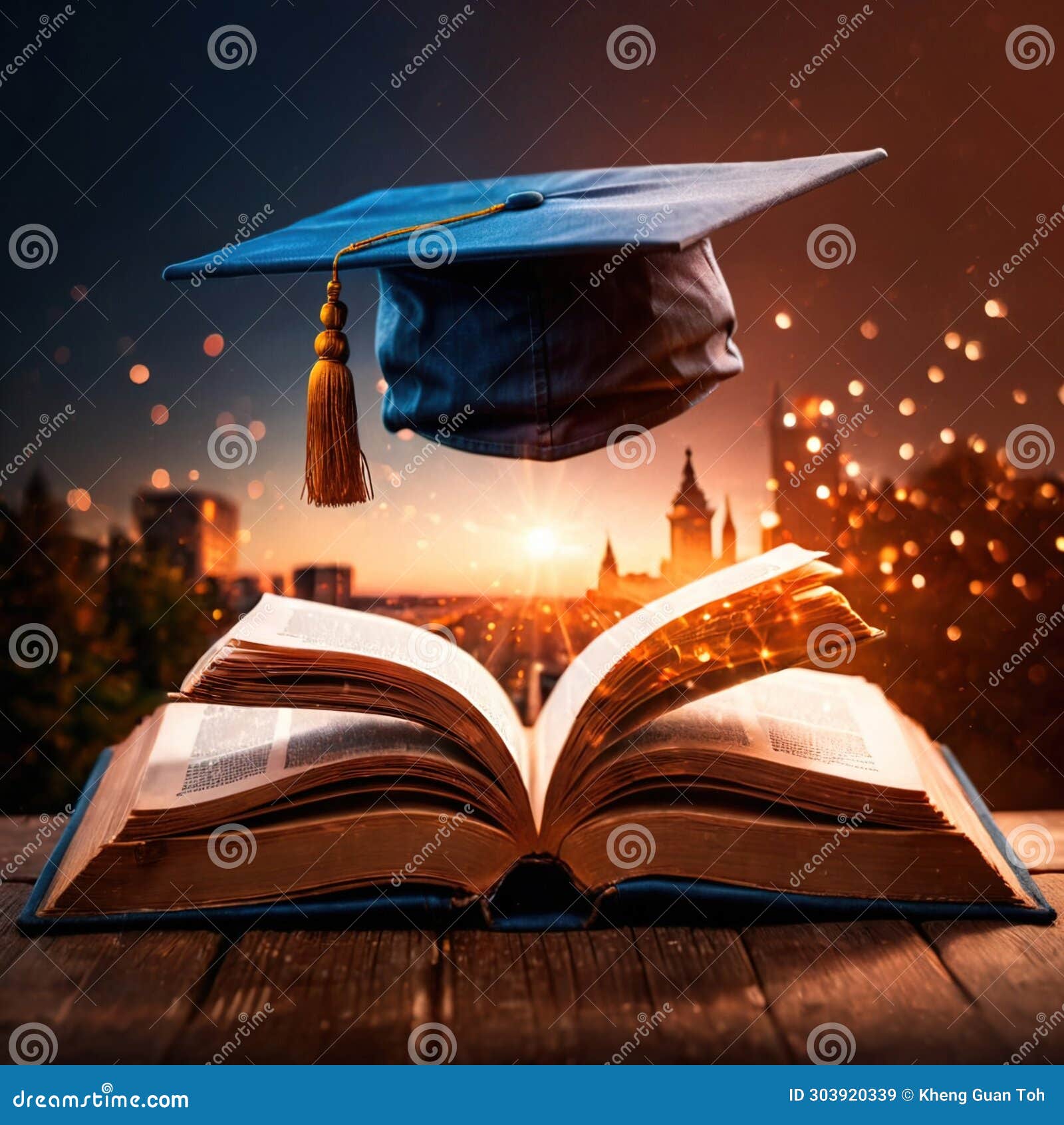 Academic Learning Concept Digital Collage Illustration with Graduate ...