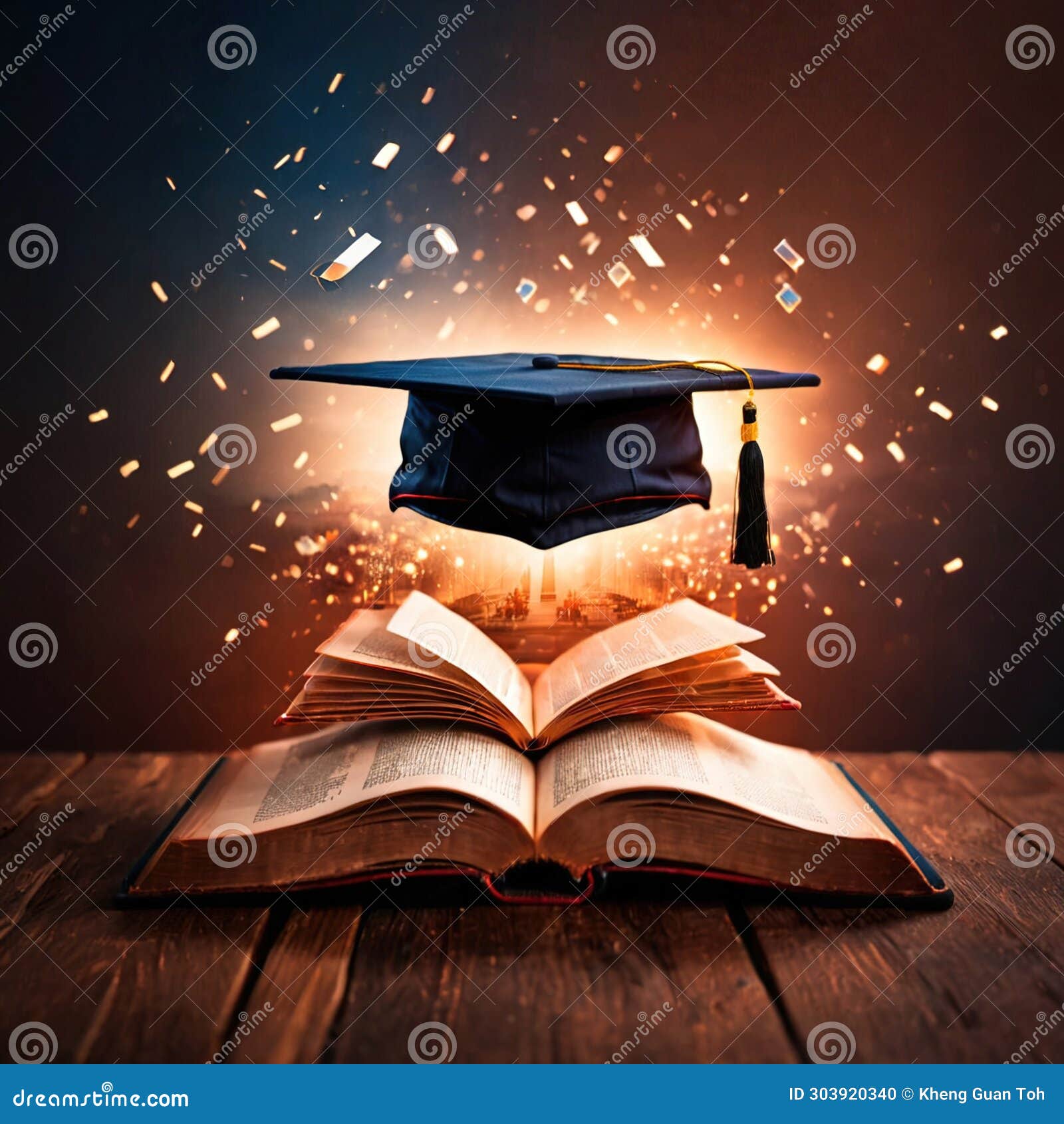 Academic Learning Concept Digital Collage Illustration with Graduate ...
