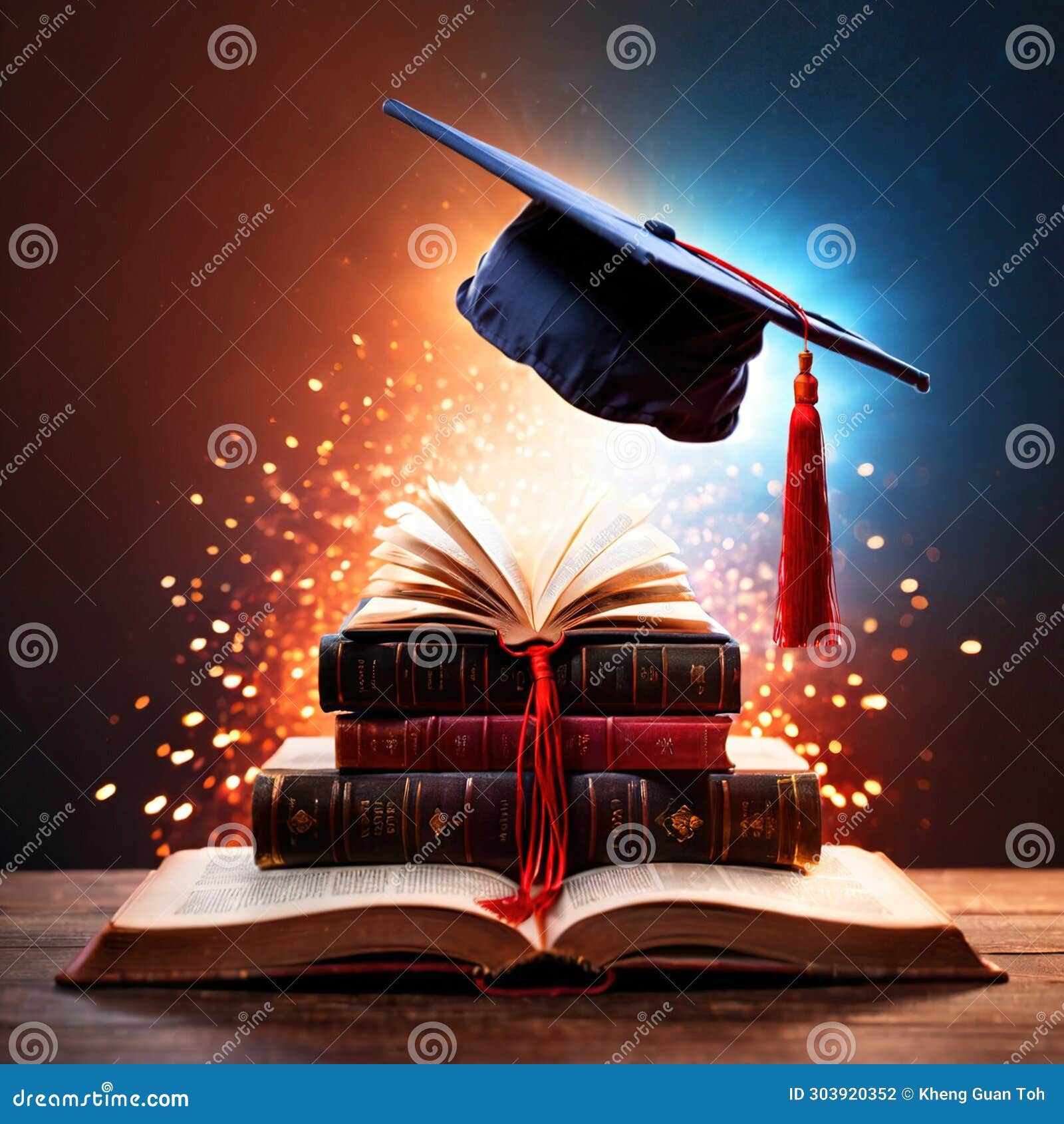 Academic Learning Concept Digital Collage Illustration with Graduate ...