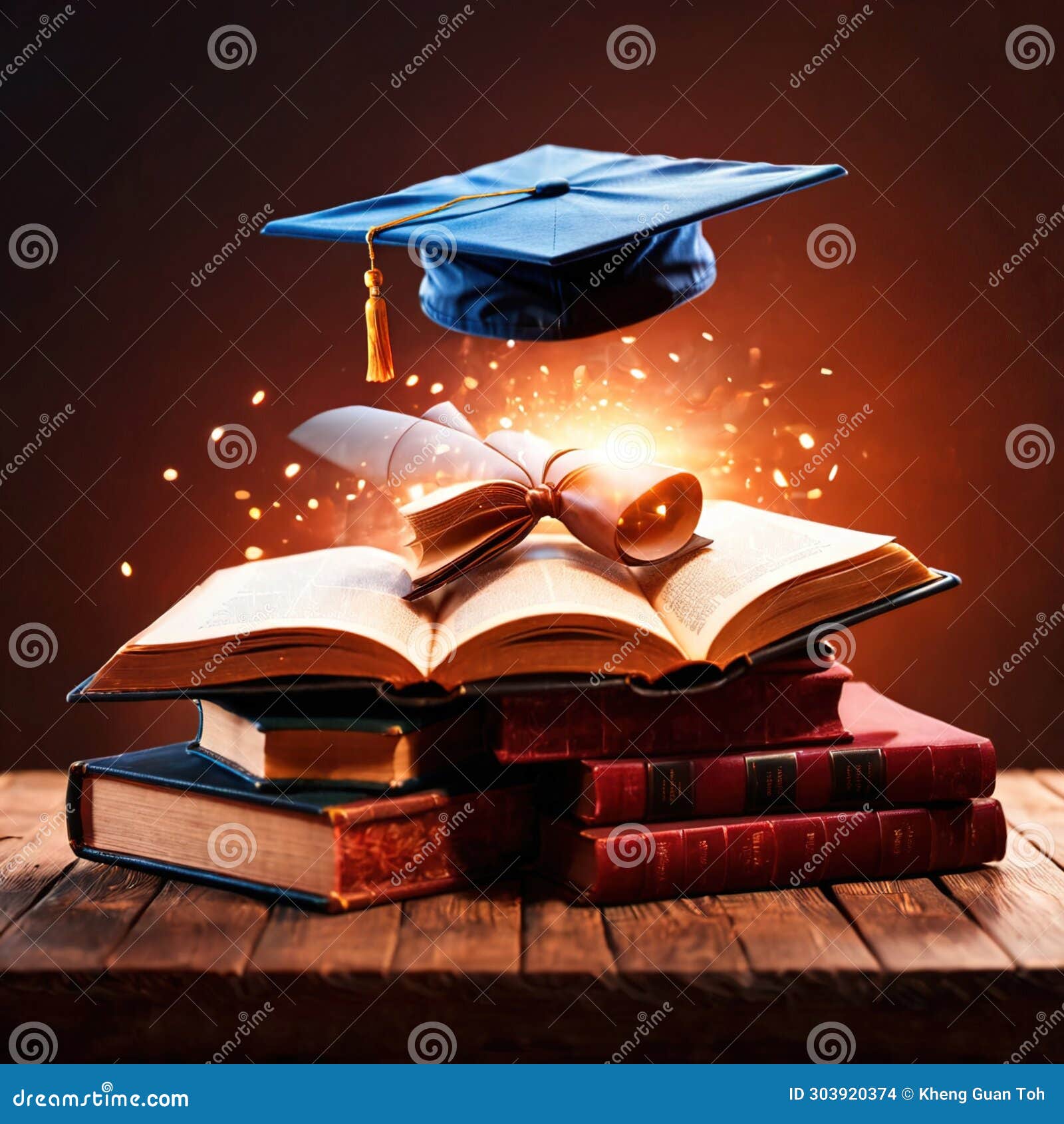 Academic Learning Concept Digital Collage Illustration with Graduate ...