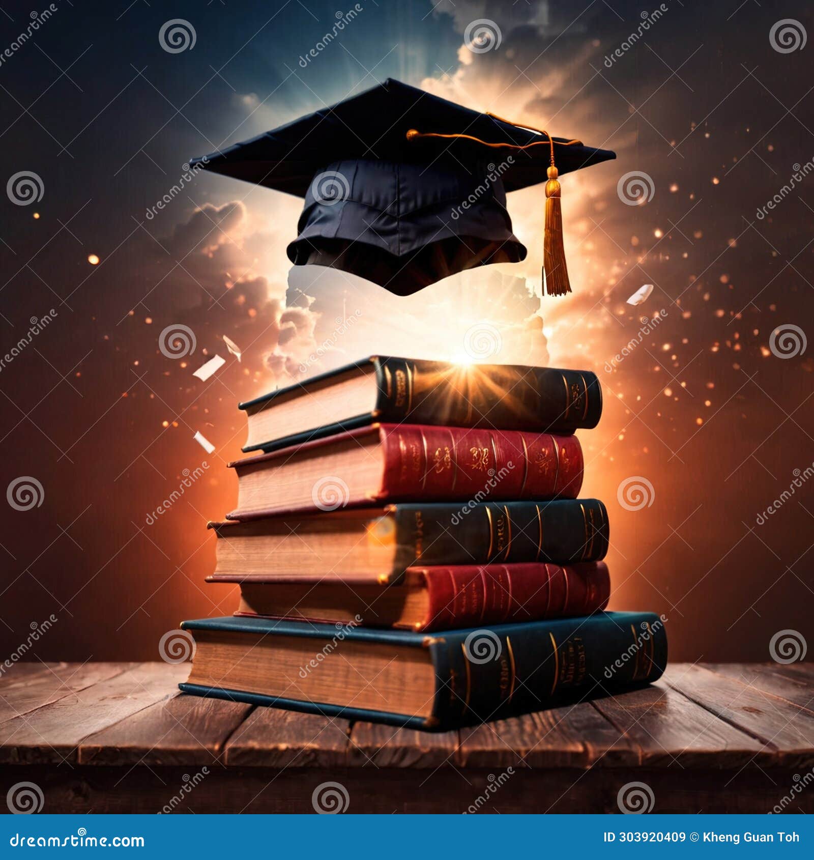Academic Learning Concept Digital Collage Illustration with Graduate ...