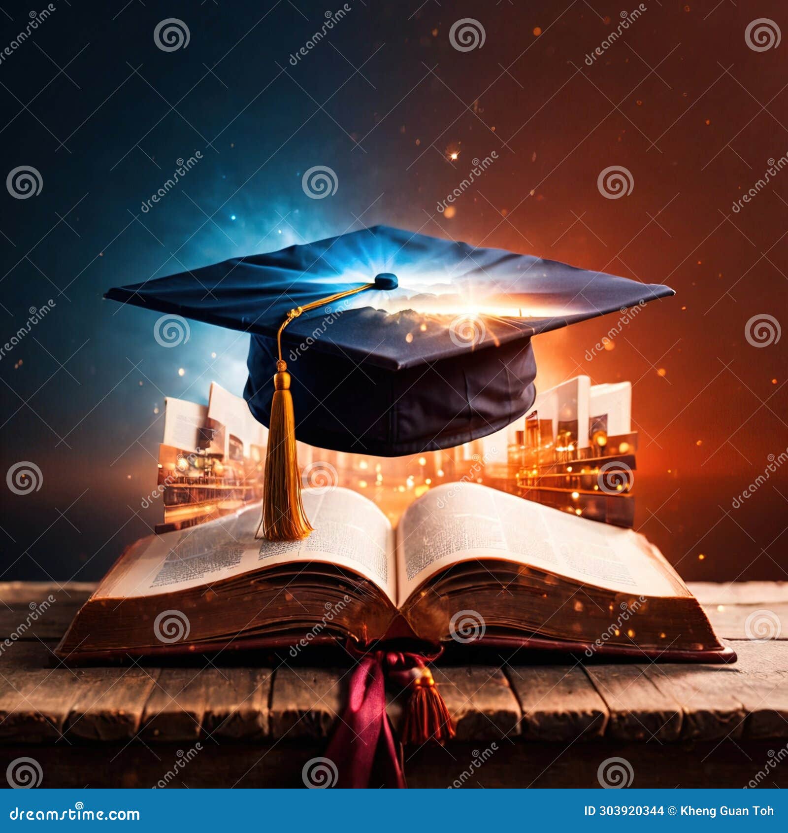 Academic Learning Concept Digital Collage Illustration with Graduate ...