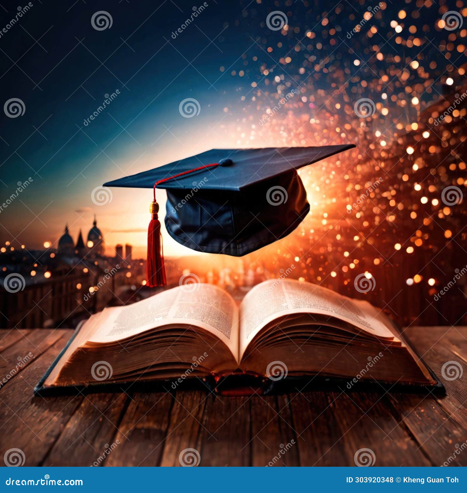 Academic Learning Concept Digital Collage Illustration with Graduate ...