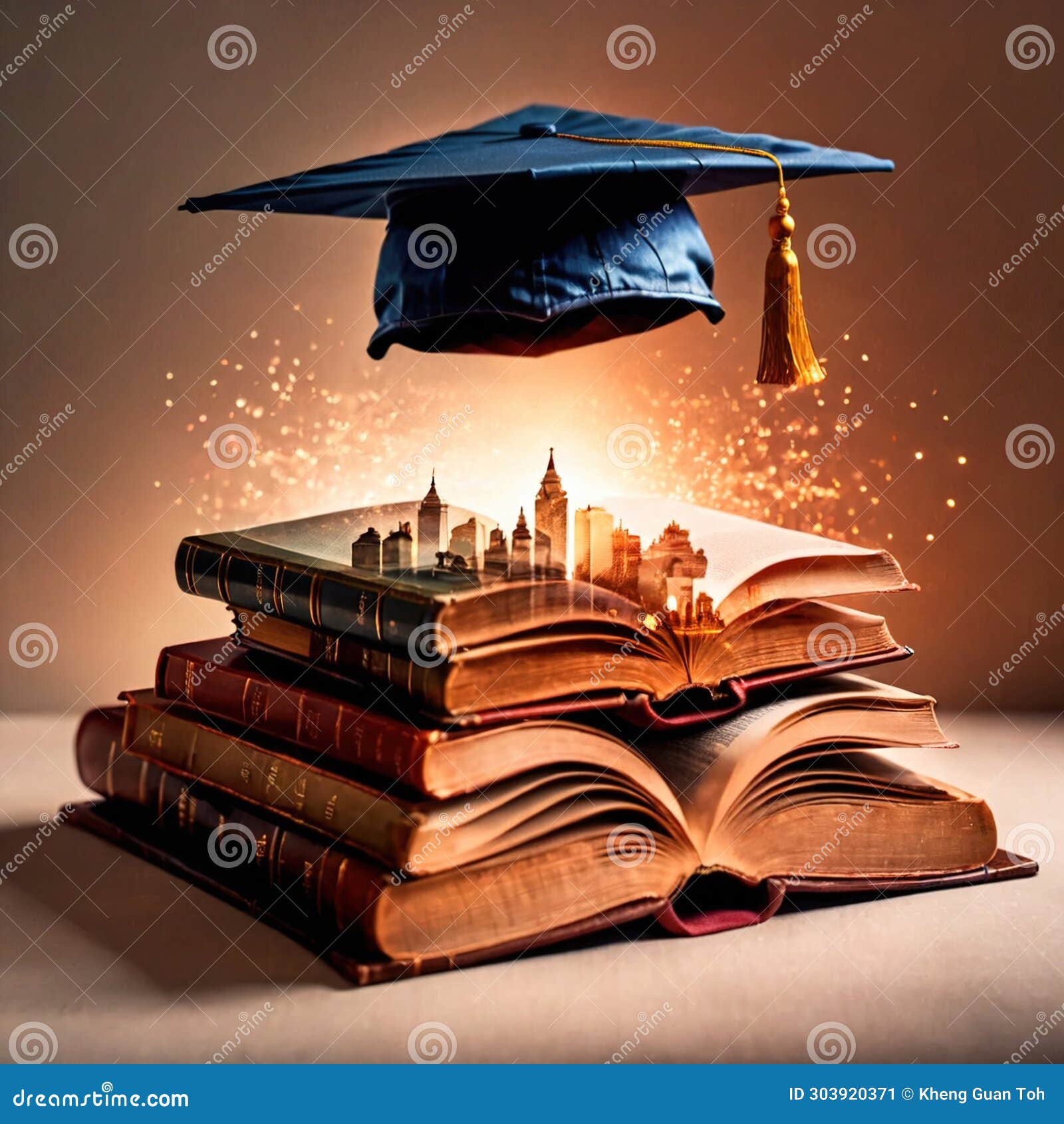 Academic Learning Concept Digital Collage Illustration with Graduate ...