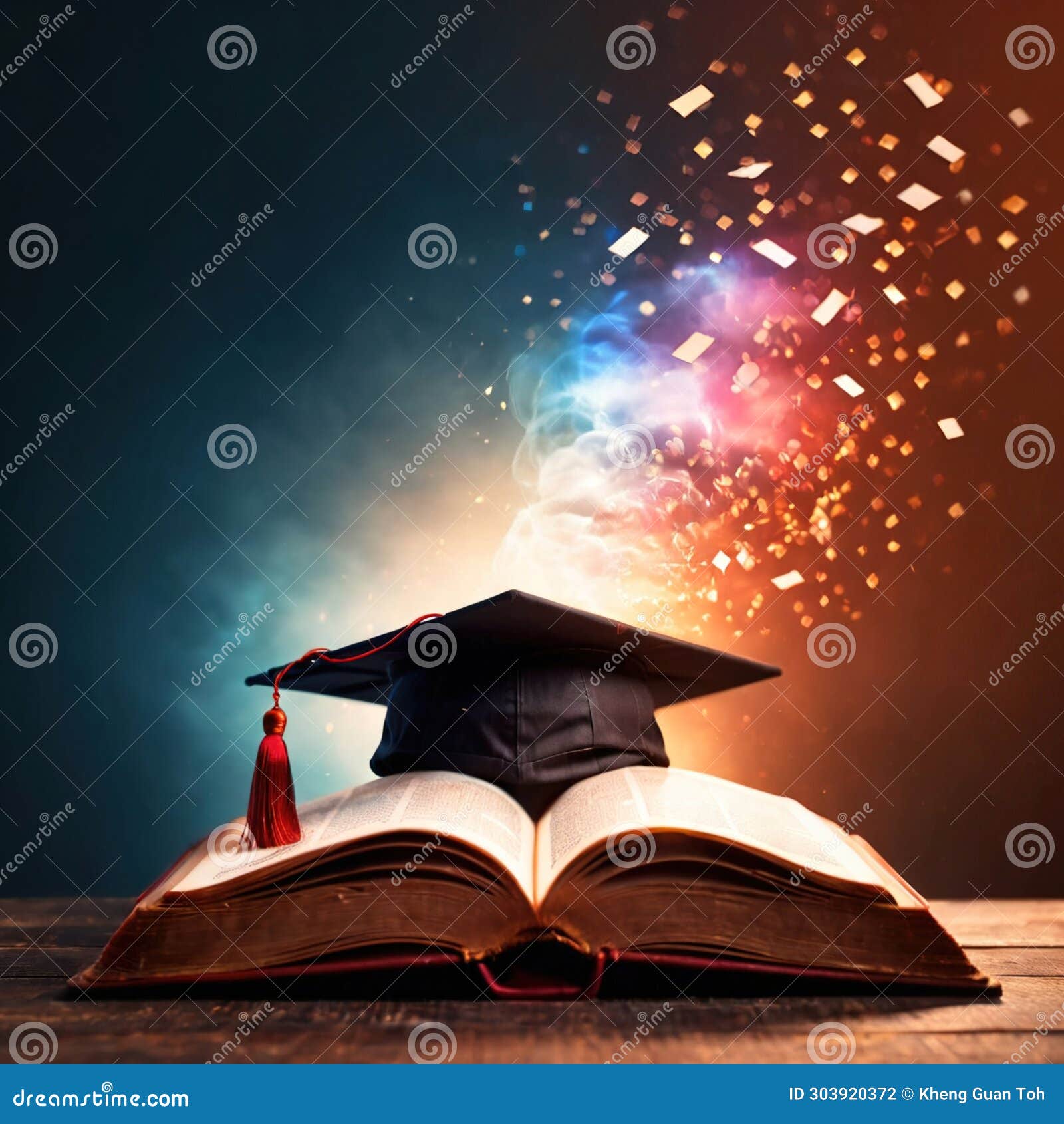 Academic Learning Concept Digital Collage Illustration with Graduate ...
