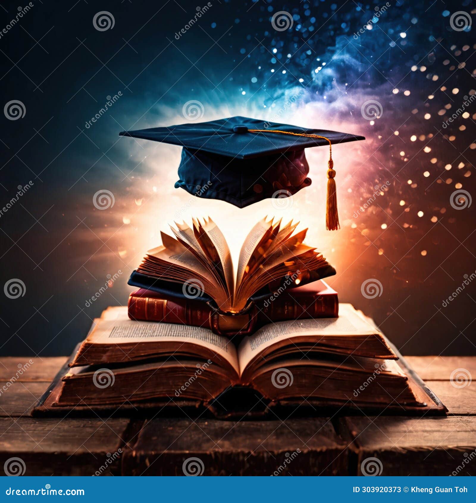 Academic Learning Concept Digital Collage Illustration with Graduate ...