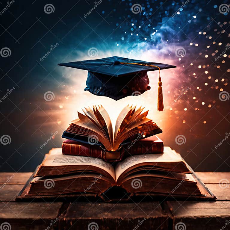 Academic Learning Concept Digital Collage Illustration with Graduate ...