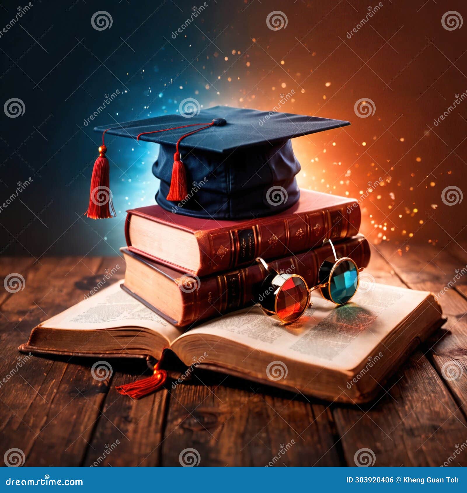 Academic Learning Concept Digital Collage Illustration with Graduate ...
