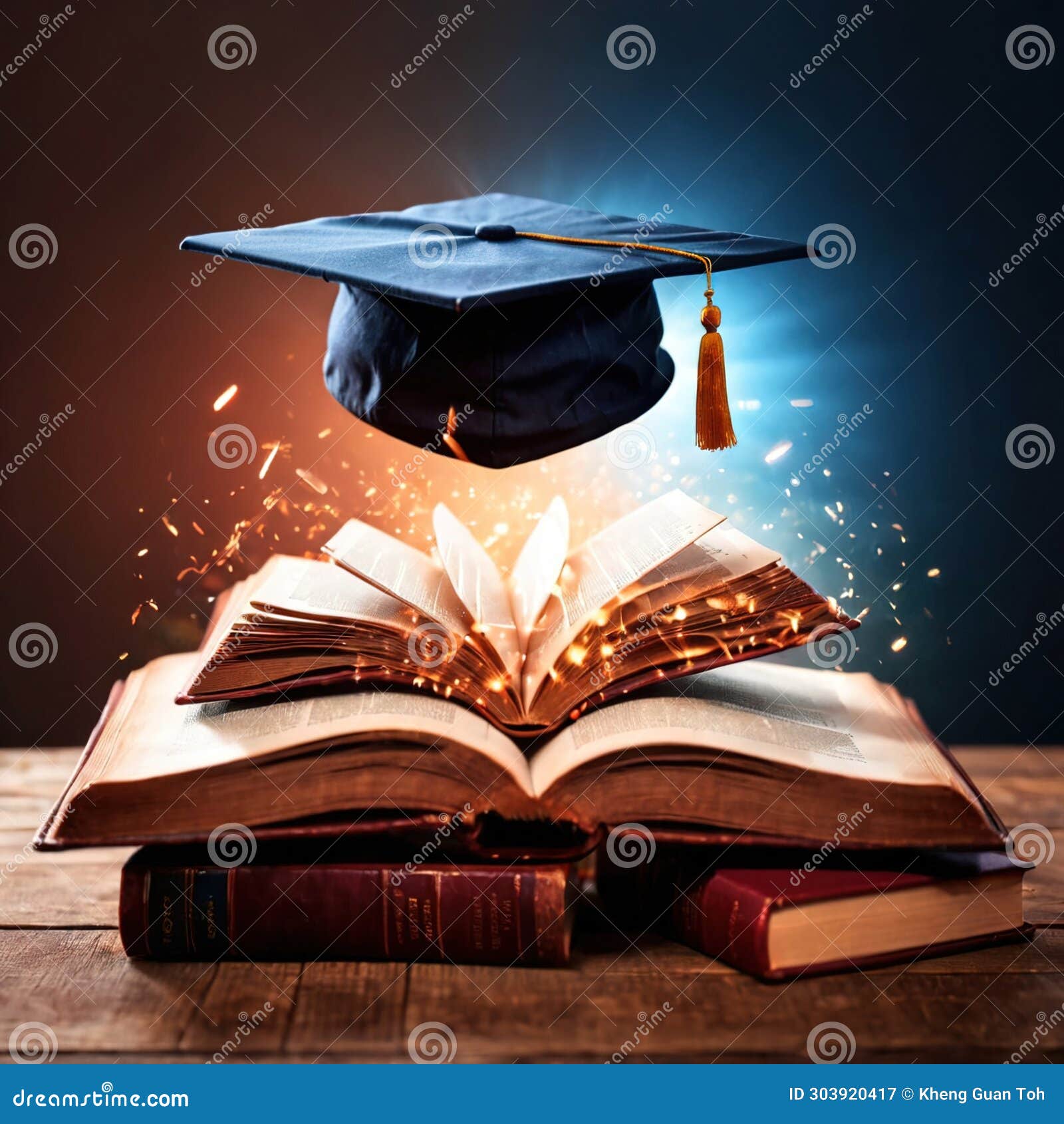 Academic Learning Concept Digital Collage Illustration with Graduate ...