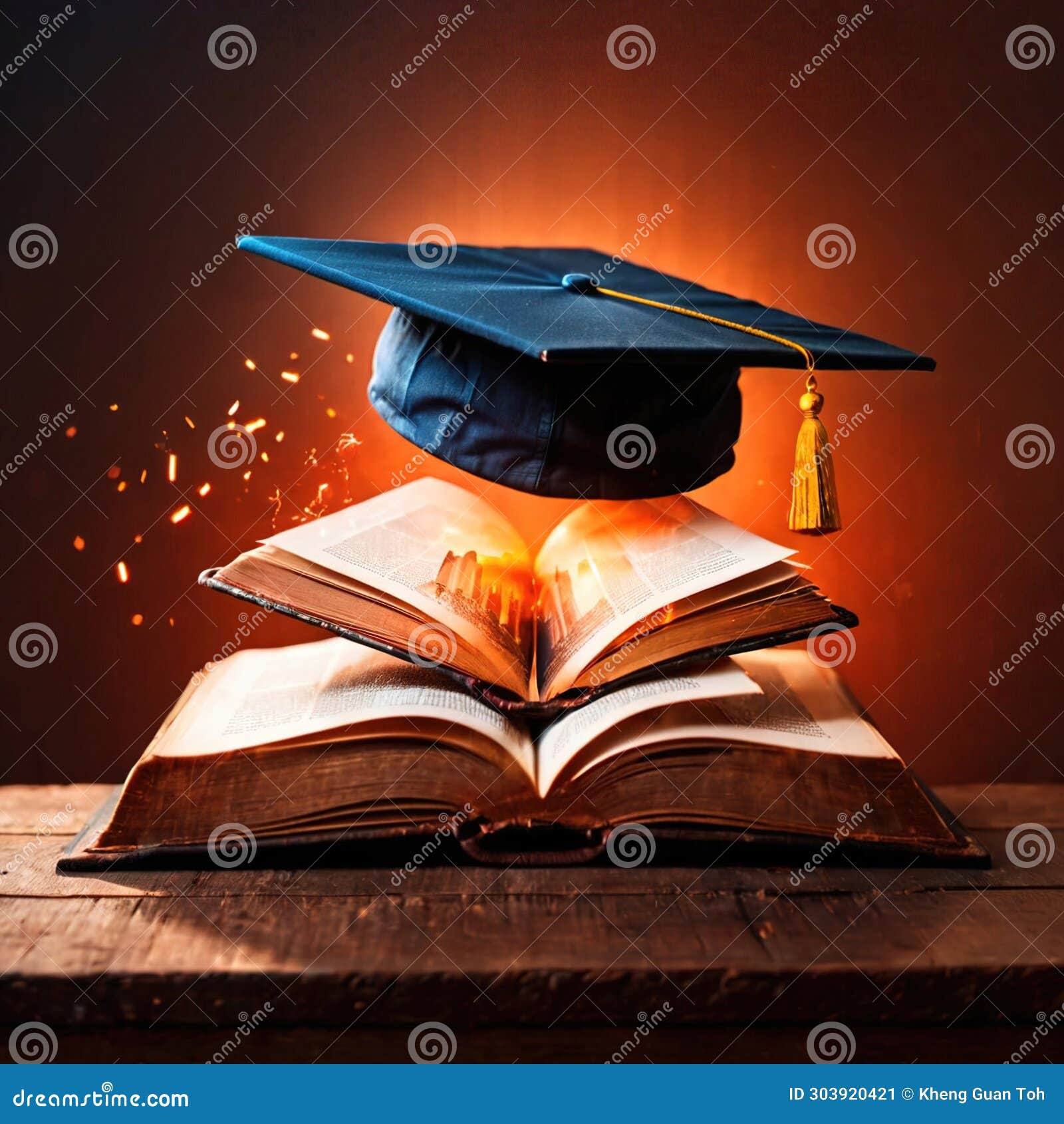 Academic Learning Concept Digital Collage Illustration with Graduate ...