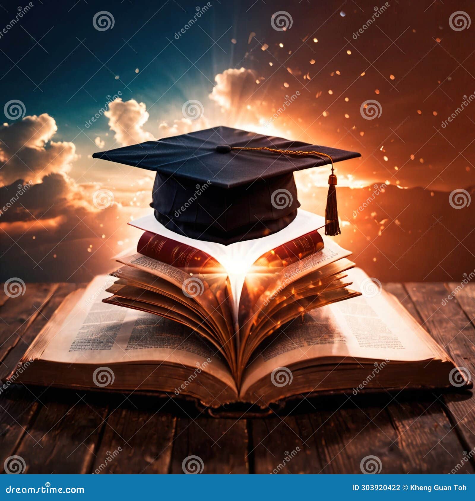 Academic Learning Concept Digital Collage Illustration with Graduate ...