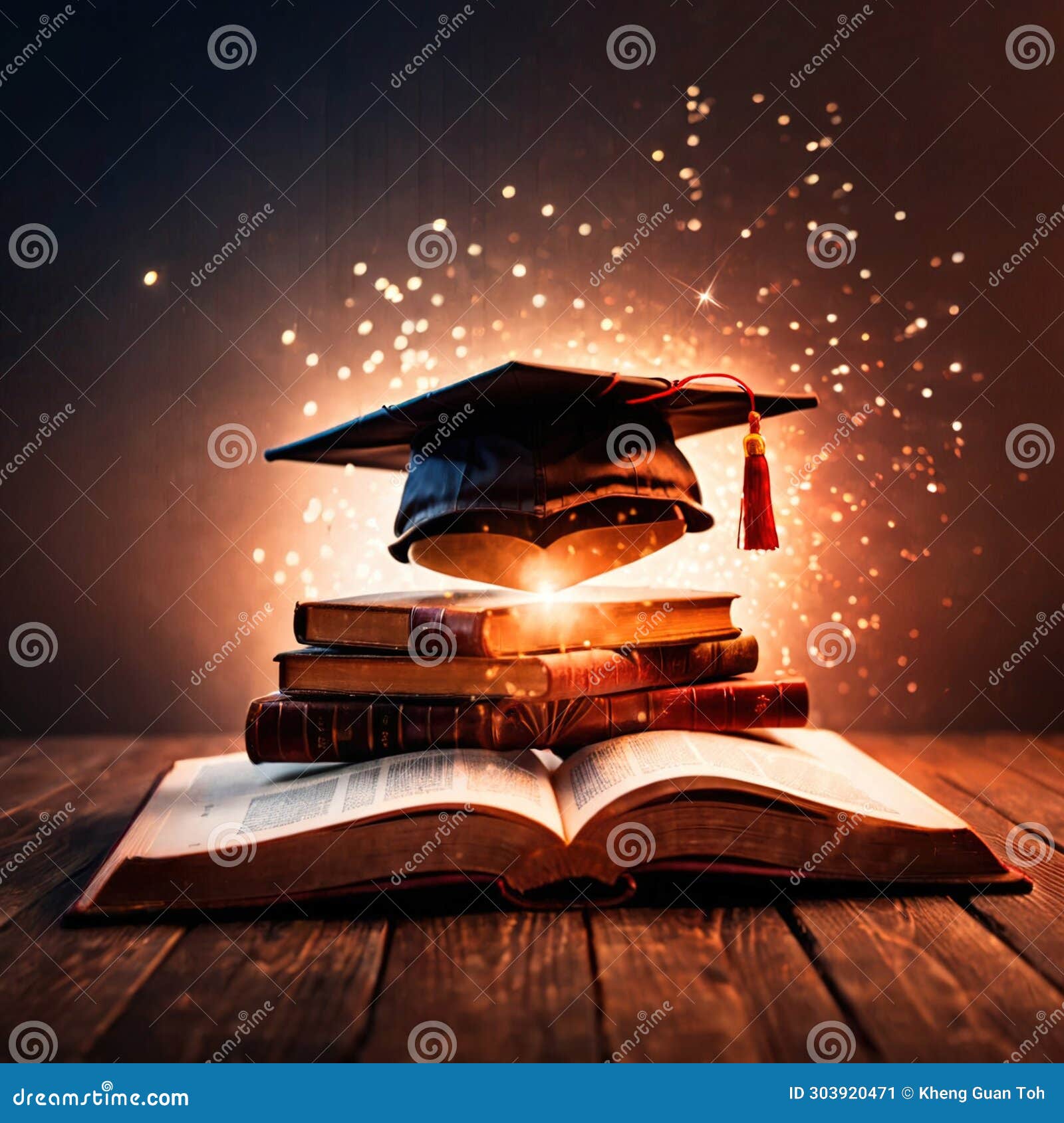 Academic Learning Concept Digital Collage Illustration with Graduate ...